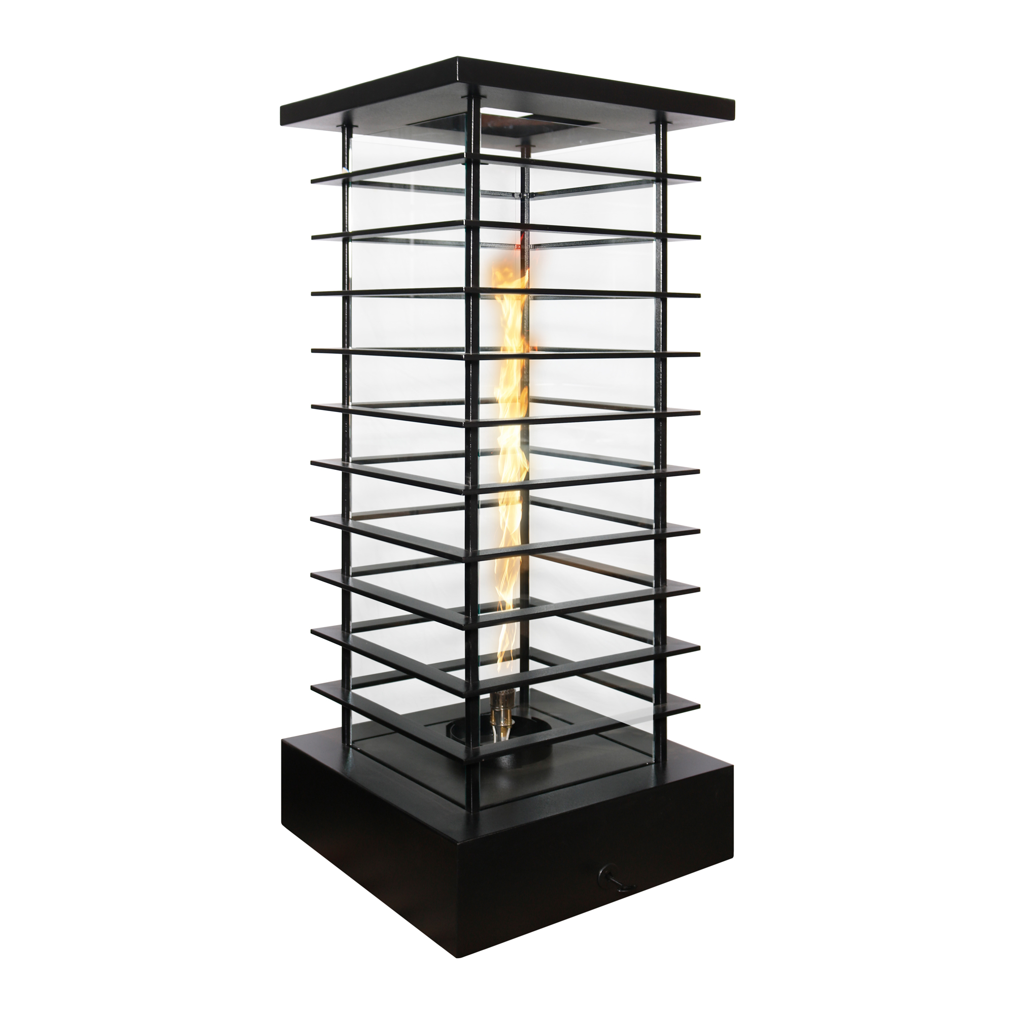 The Outdoor Plus High-Rise 28" Square Steel Gas Fire Tower | AuthenTEAK