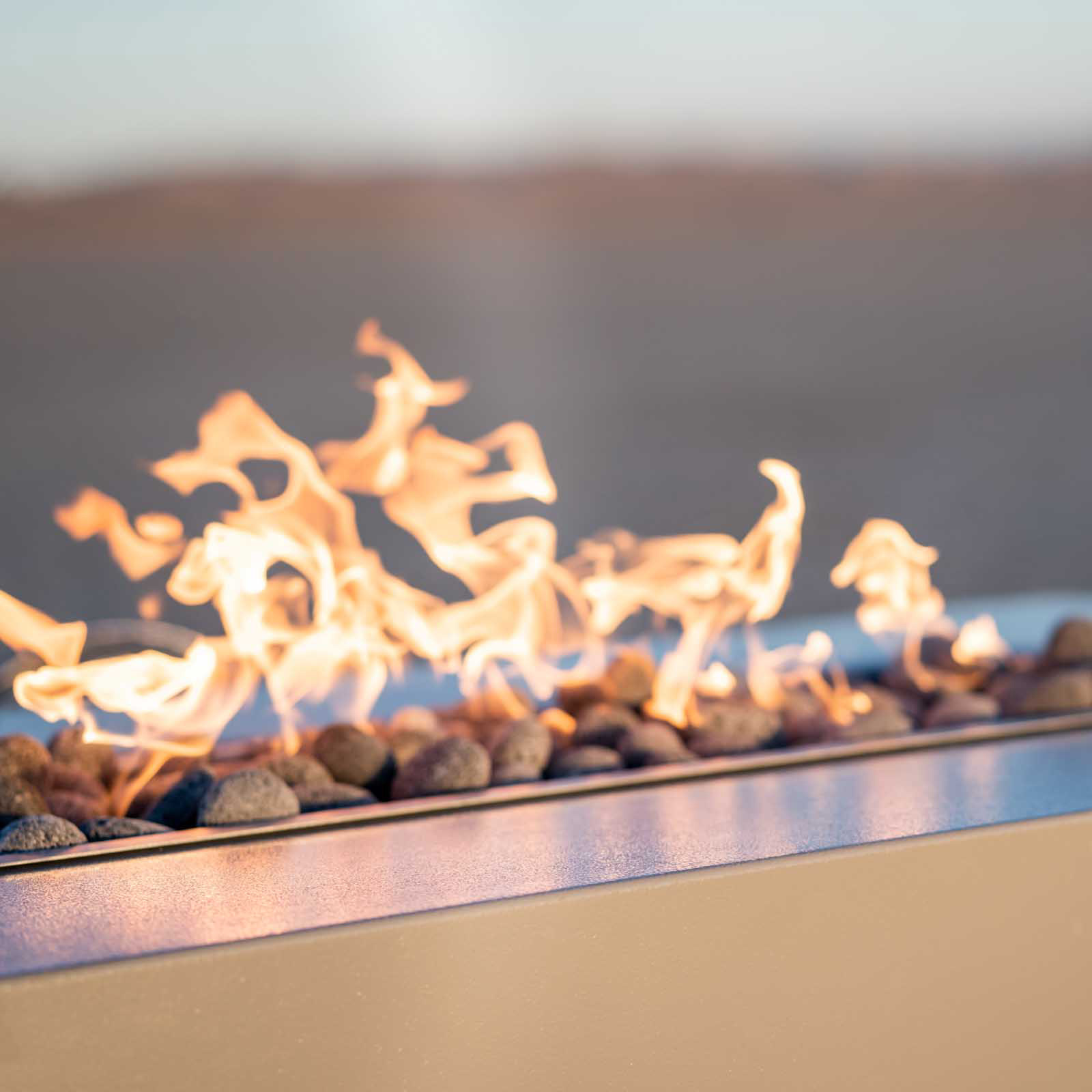 The Outdoor Plus Coronado 96" Rectangular Steel Gas Fire Pit | AuthenTEAK