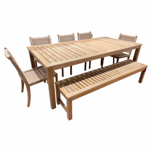 Kingsley Bate Wainscott 85" Teak Rectangular Dining Table | AuthenTEAK
