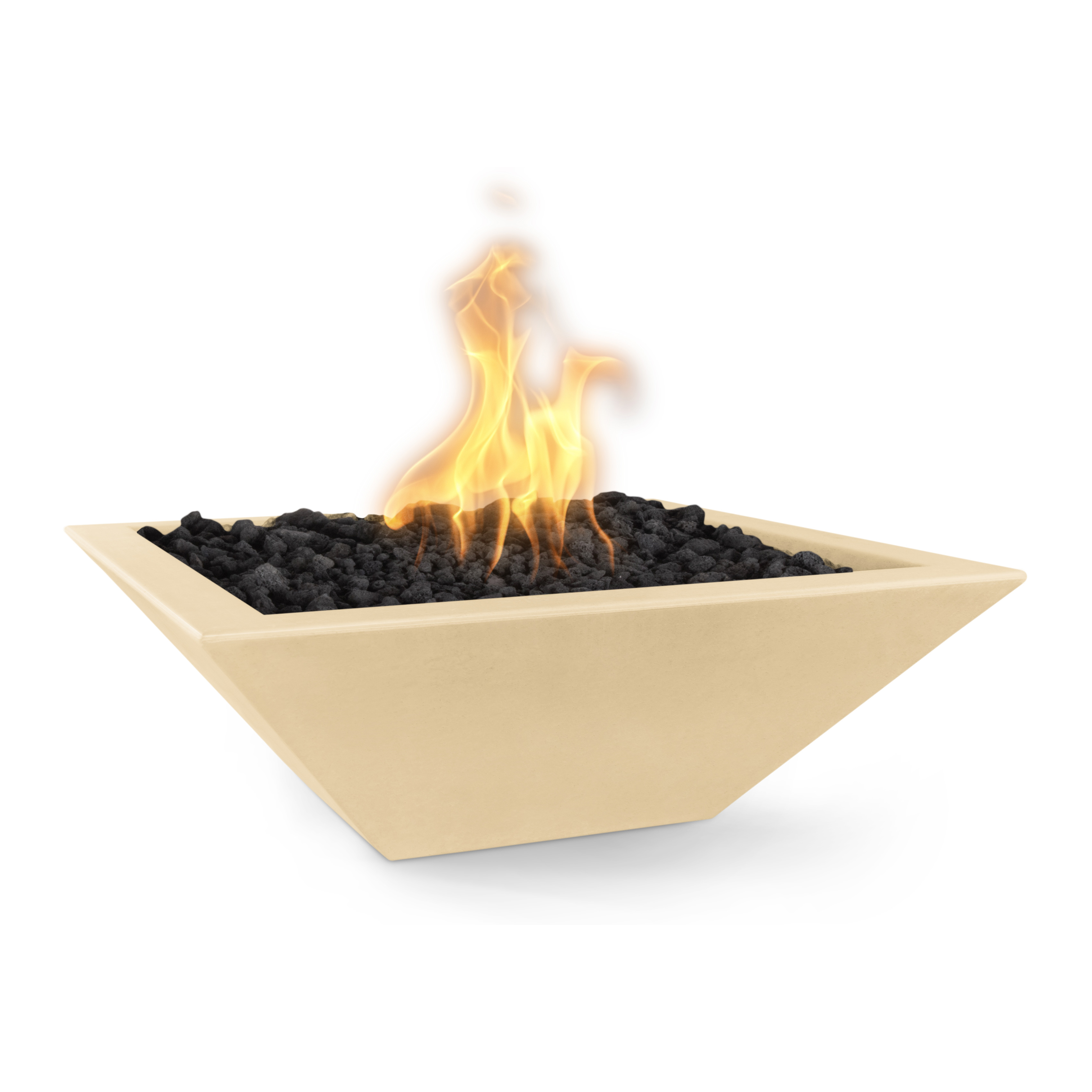 The Outdoor Plus Maya 30" Square Concrete Gas Fire Bowl | AuthenTEAK