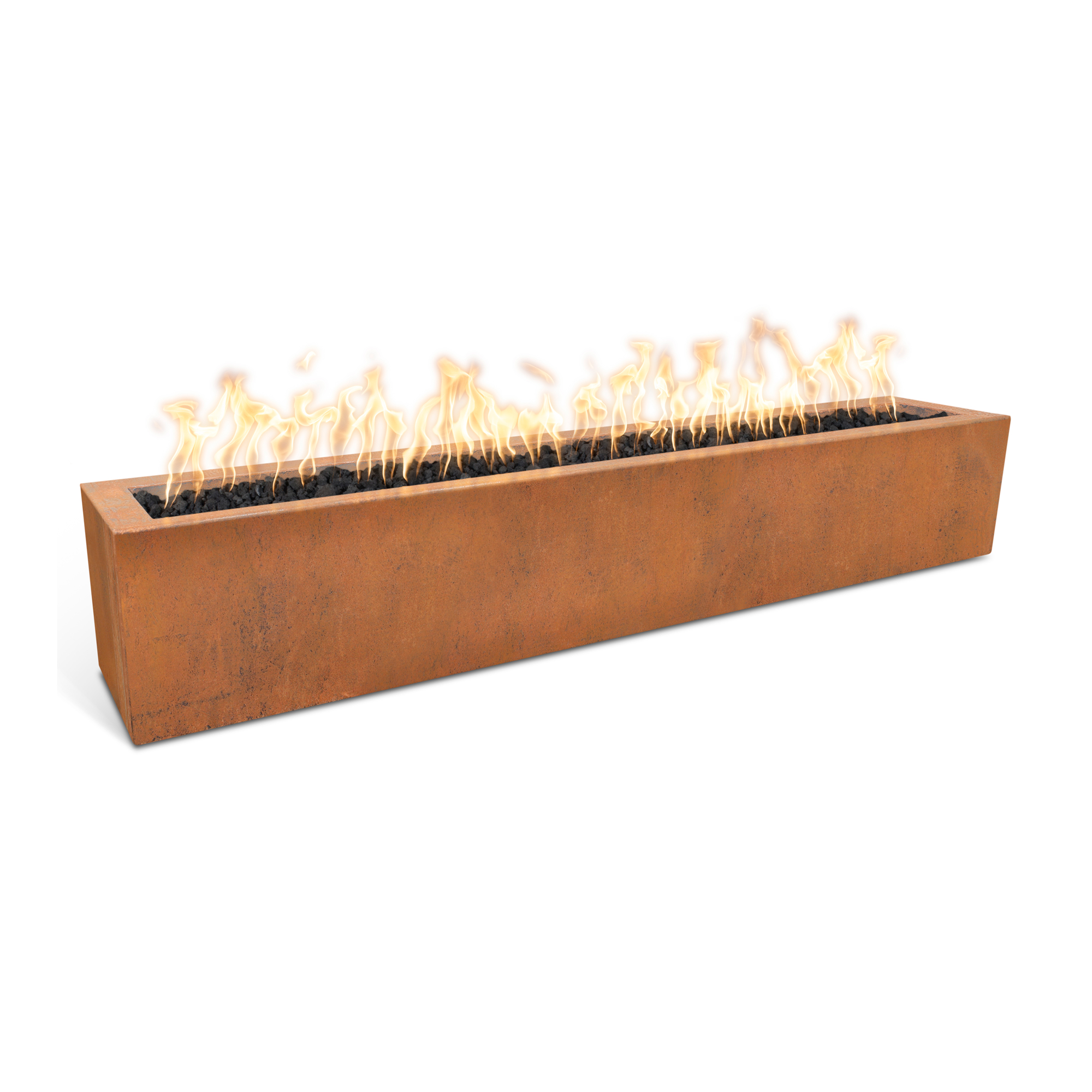 The Outdoor Plus Eaves 48" Rectangular Cor-Ten Steel Gas Fire Pit ...