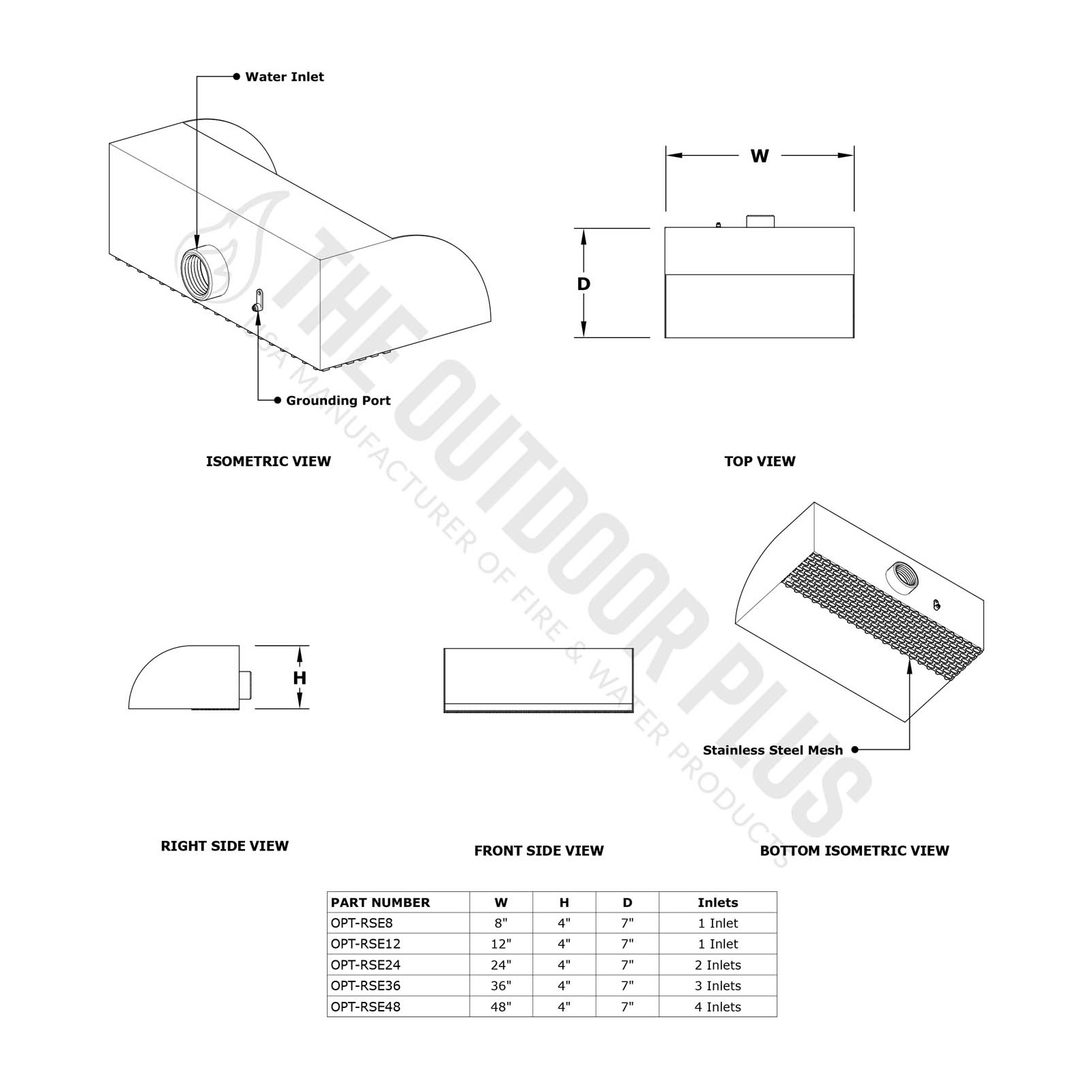 The Outdoor Plus Radius Scupper - 12" | AuthenTEAK