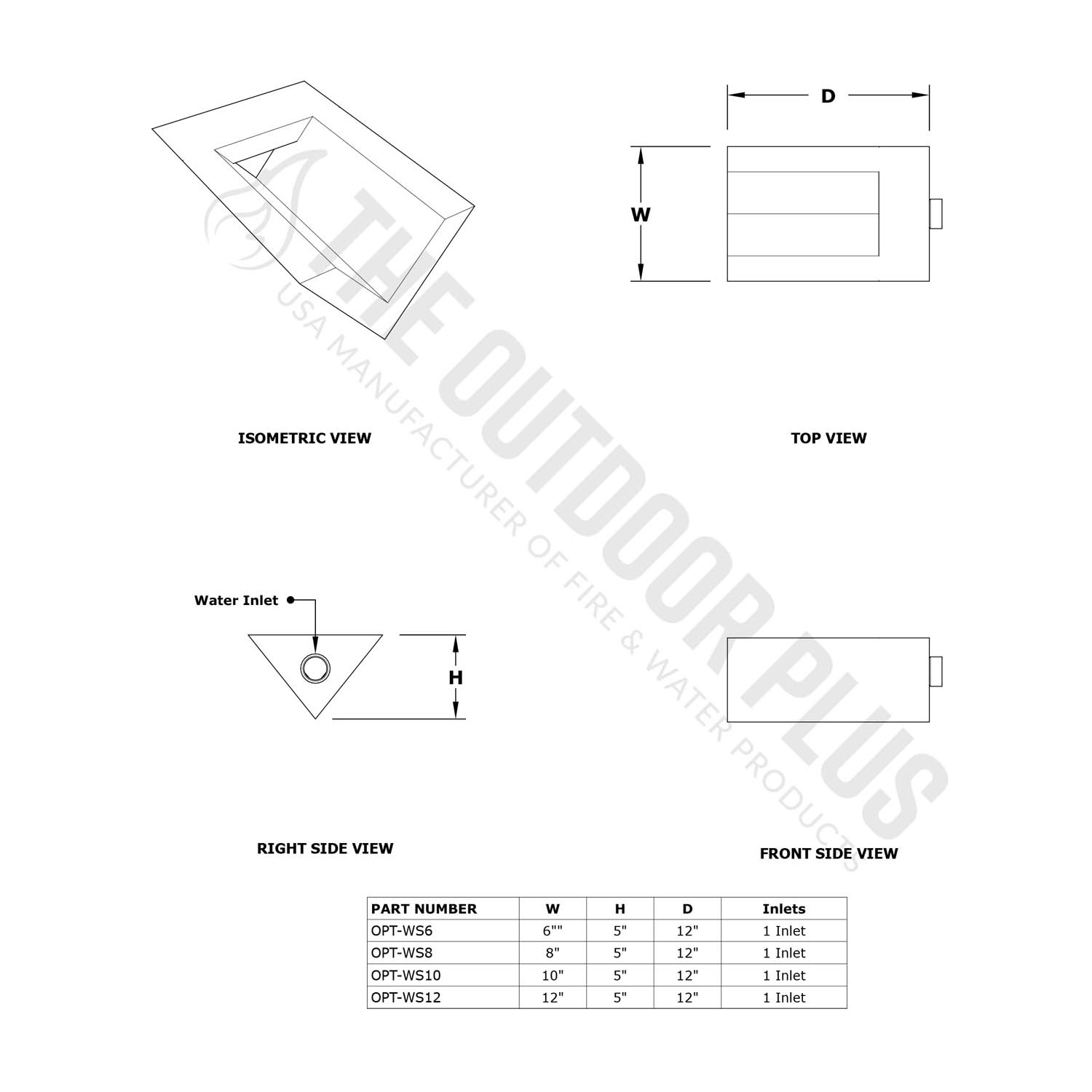 The Outdoor Plus Single V Scupper - 4" | AuthenTEAK