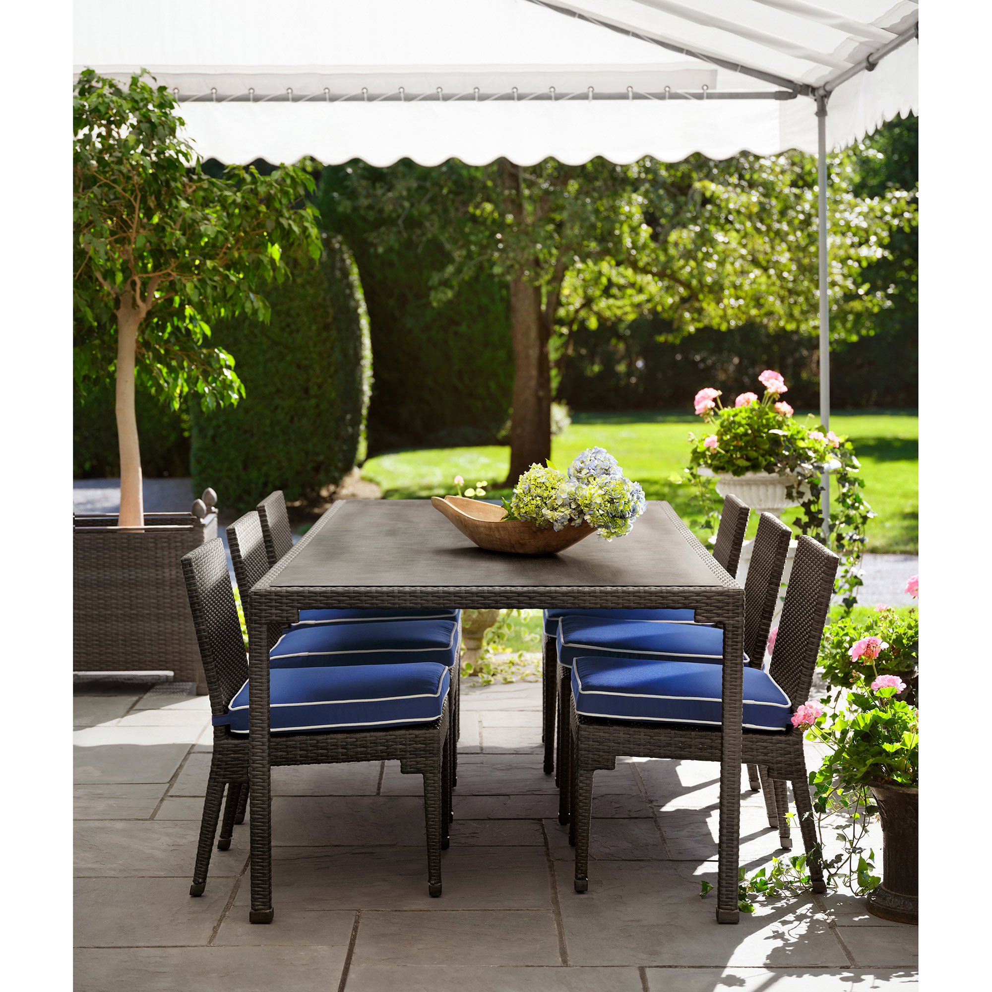 Woodard Lorenzo 96" Woven Rectangular Dining Table | AuthenTEAK