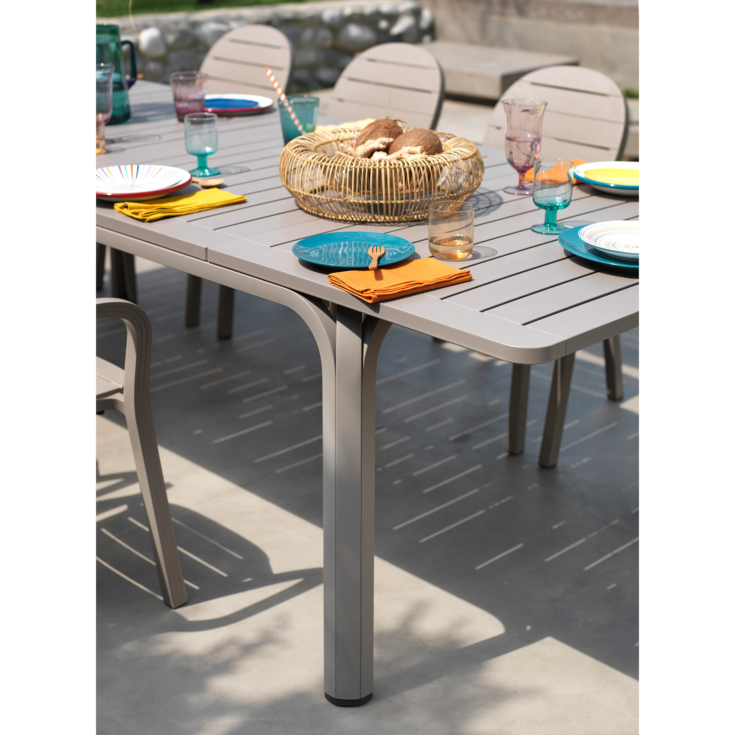Nardi Alloro 55" - 83" Aluminum Extending Rectangular Dining Table ...