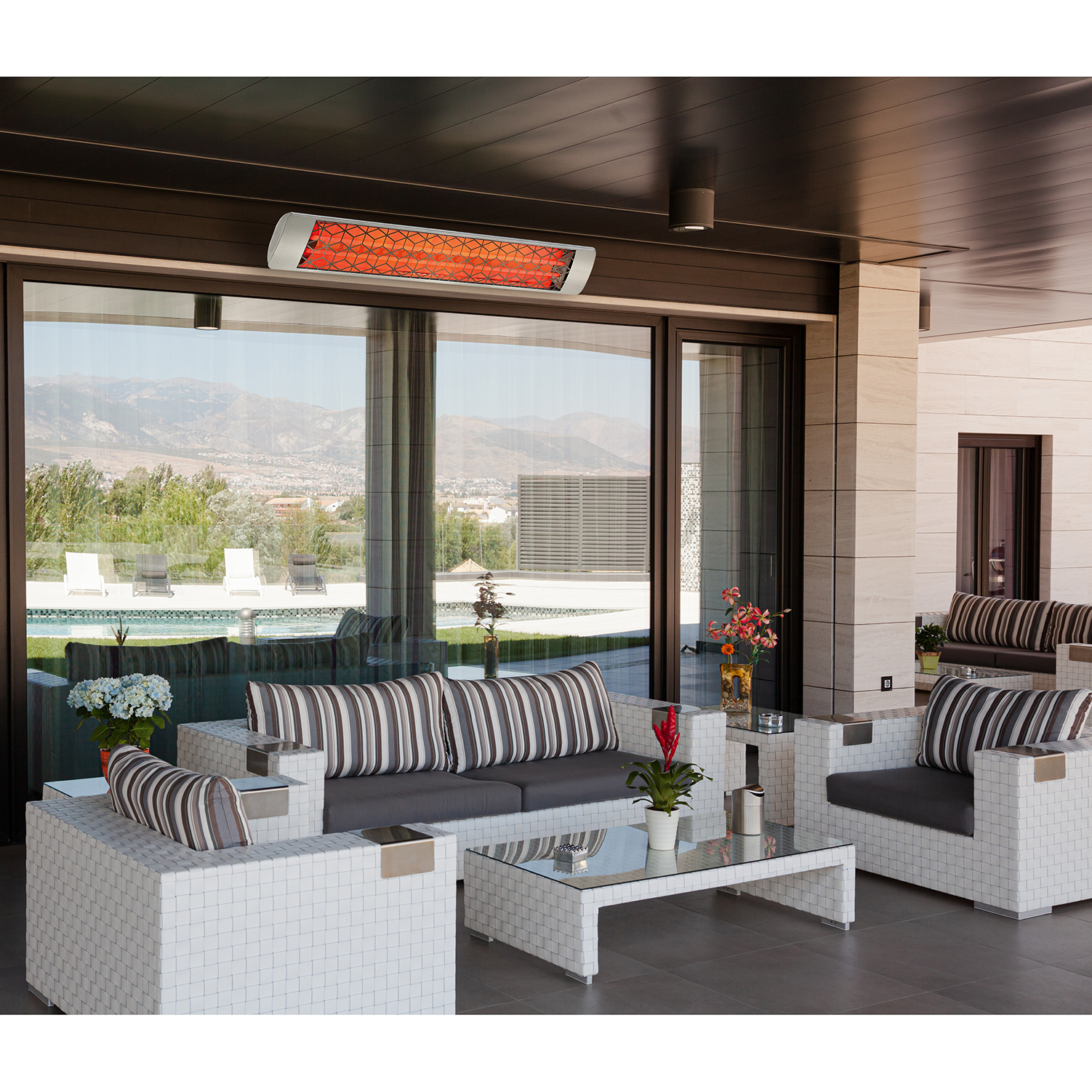 Eurofase 61" Stainless Steel Dual Element Wall Mount Electric Patio ...