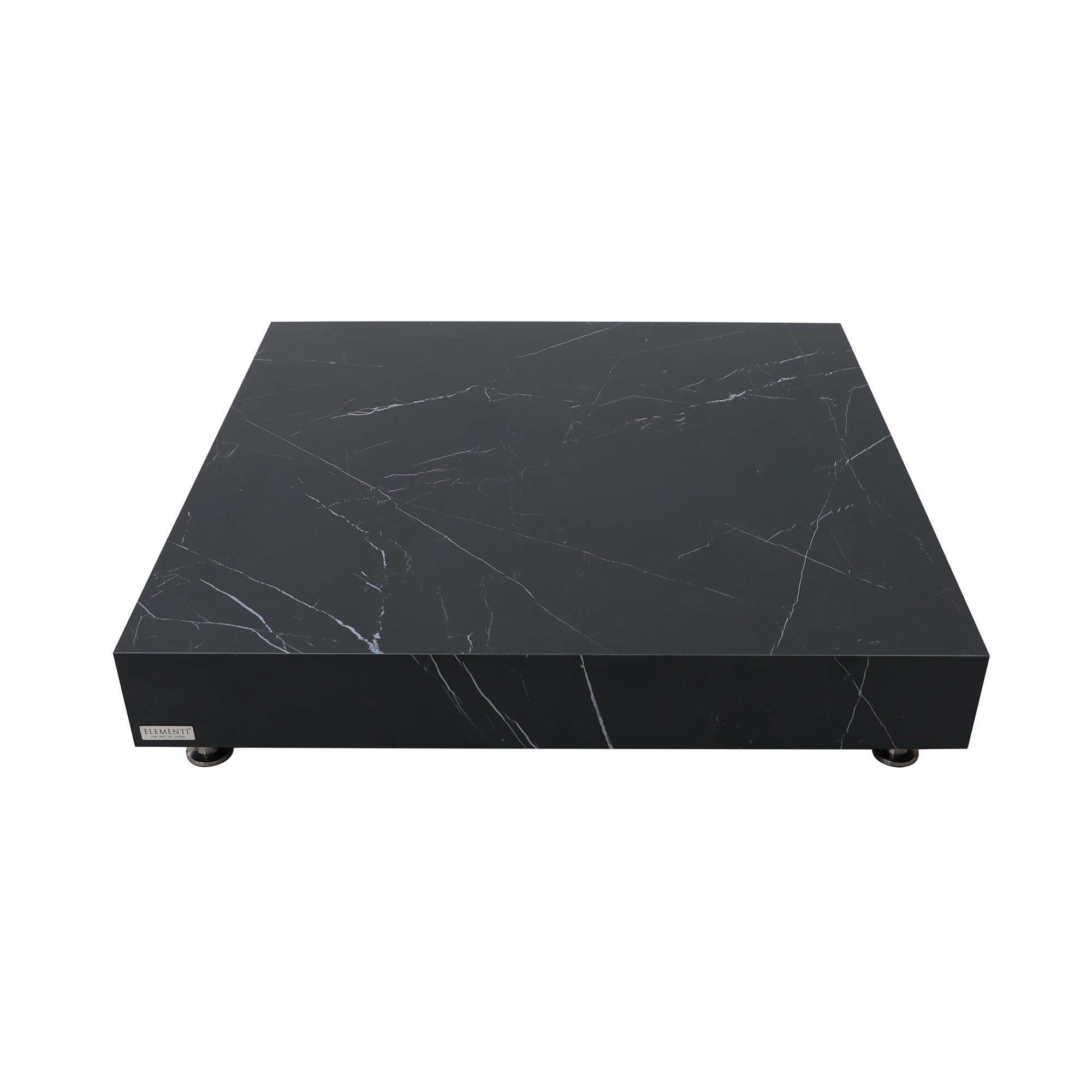 Elementi Home Sofia 46" Marble Porcelain Square Coffee Table | AuthenTEAK