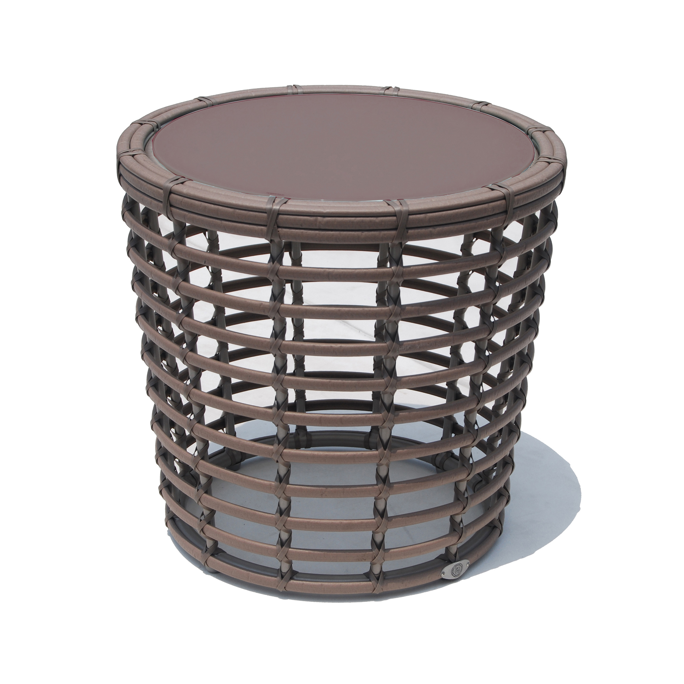Skyline Design Troy 22" Woven Round Side Table | AuthenTEAK