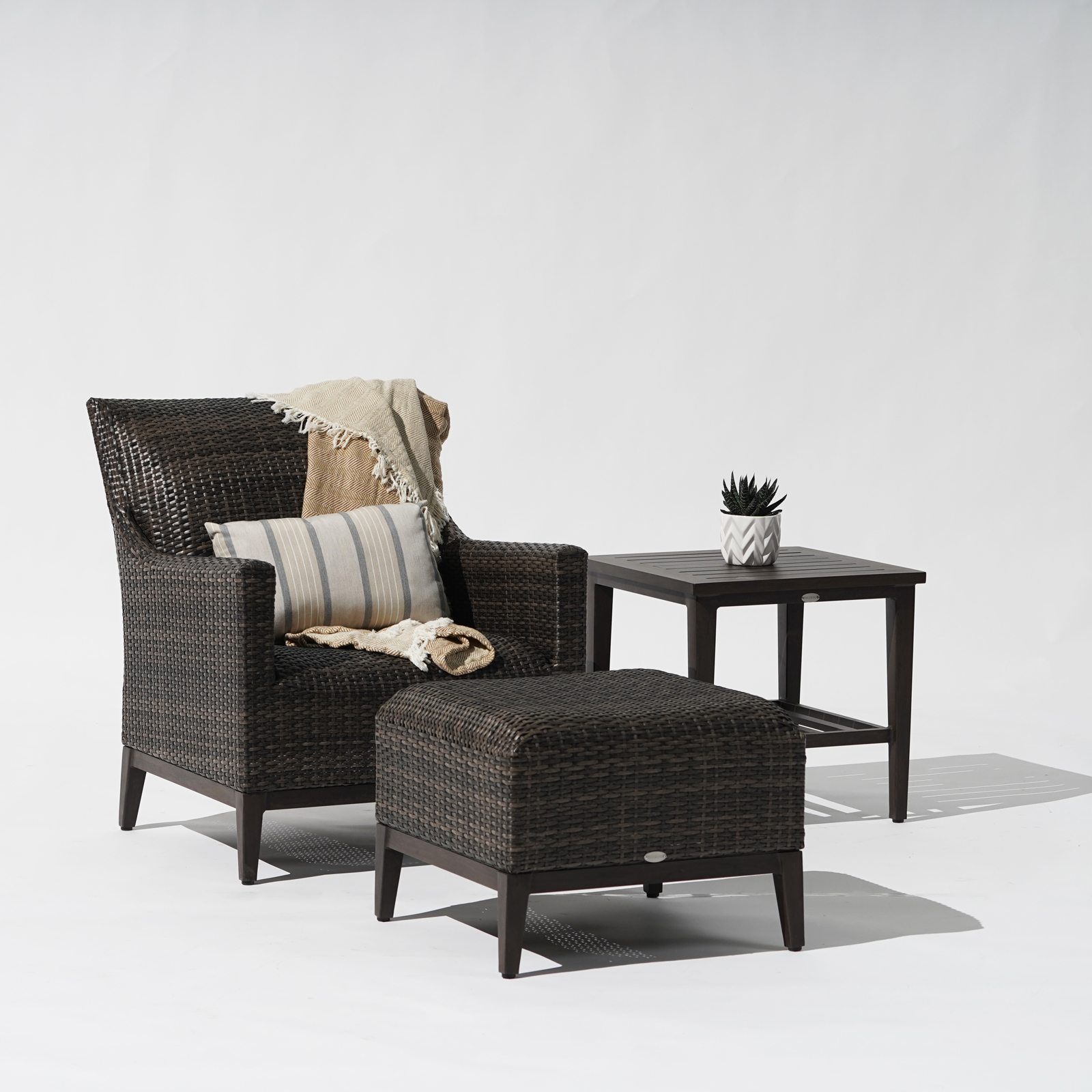 Ratana Biltmore Woven Ottoman | AuthenTEAK