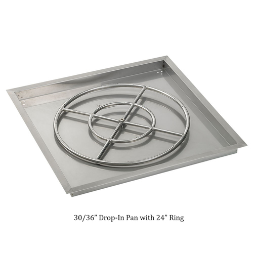 American Fire Glass 30" Square Drop-In Pan Spark Ignition Fire Pit ...