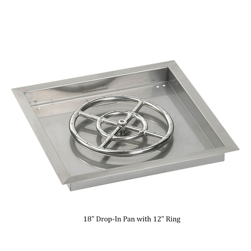 American Fire Glass 18" Square Drop-In Pan Smart Ignition Technology ...