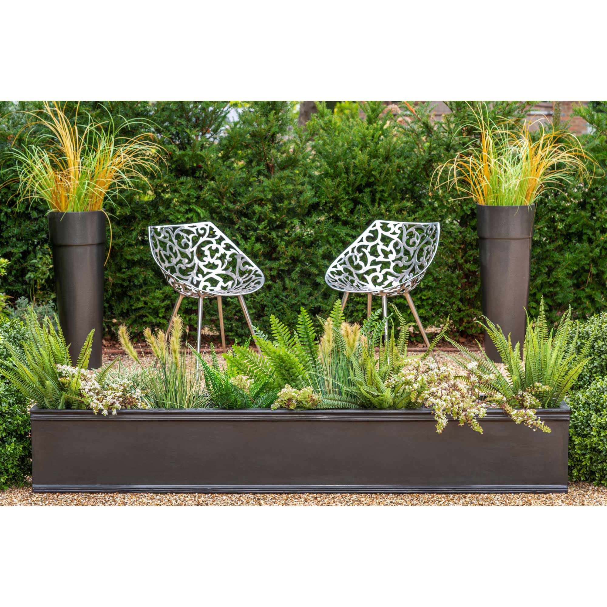 Capital Garden Chelsea 16" x 75" Rectangular Fiberglass Trough Planter ...