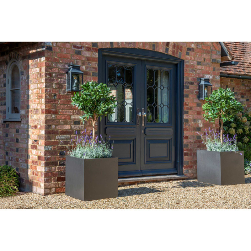 Capital Garden Geo 28" Cube Fiberglass Box Planter | AuthenTEAK