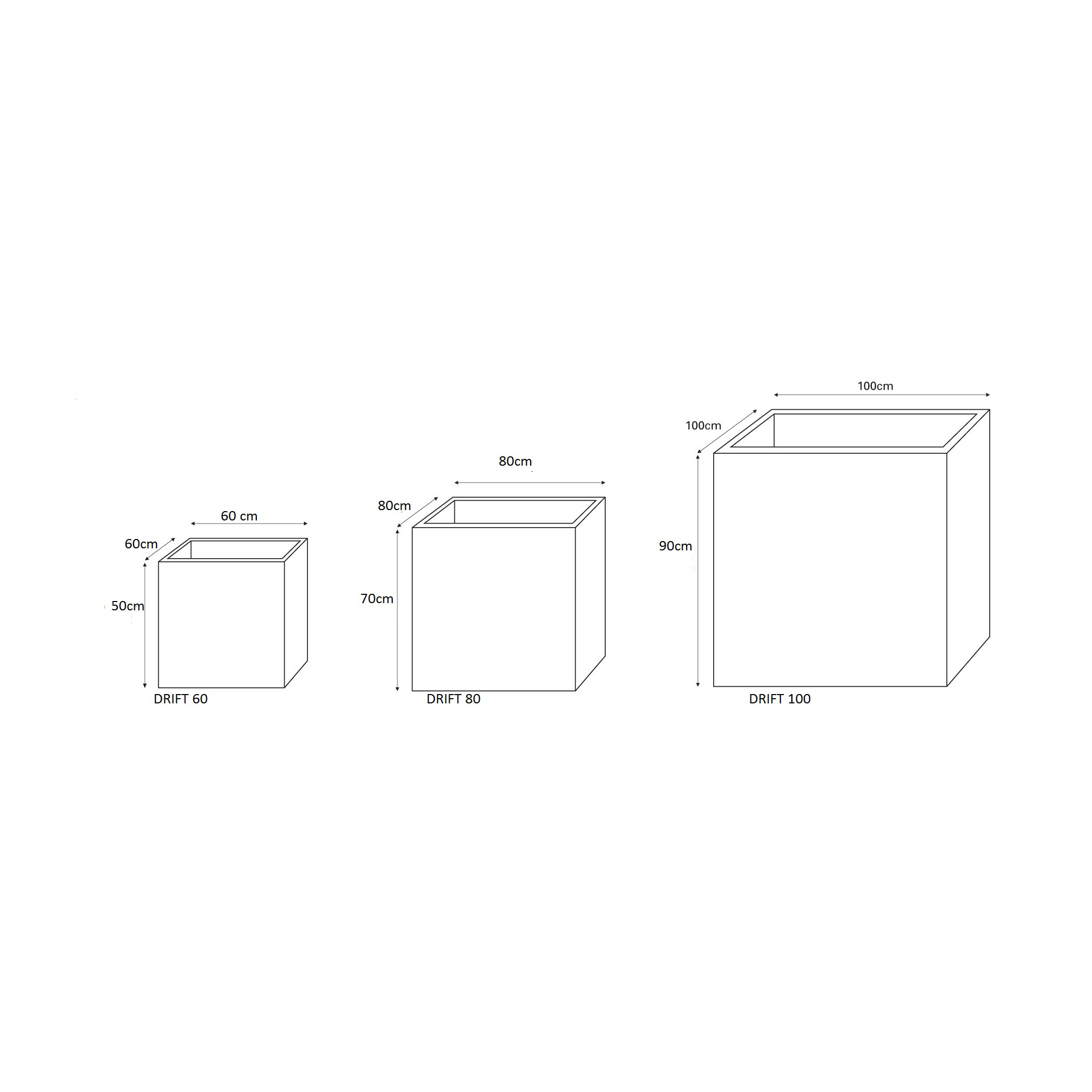 Capital Garden Driftwood 24" Square Fiberglass Box Planter | AuthenTEAK