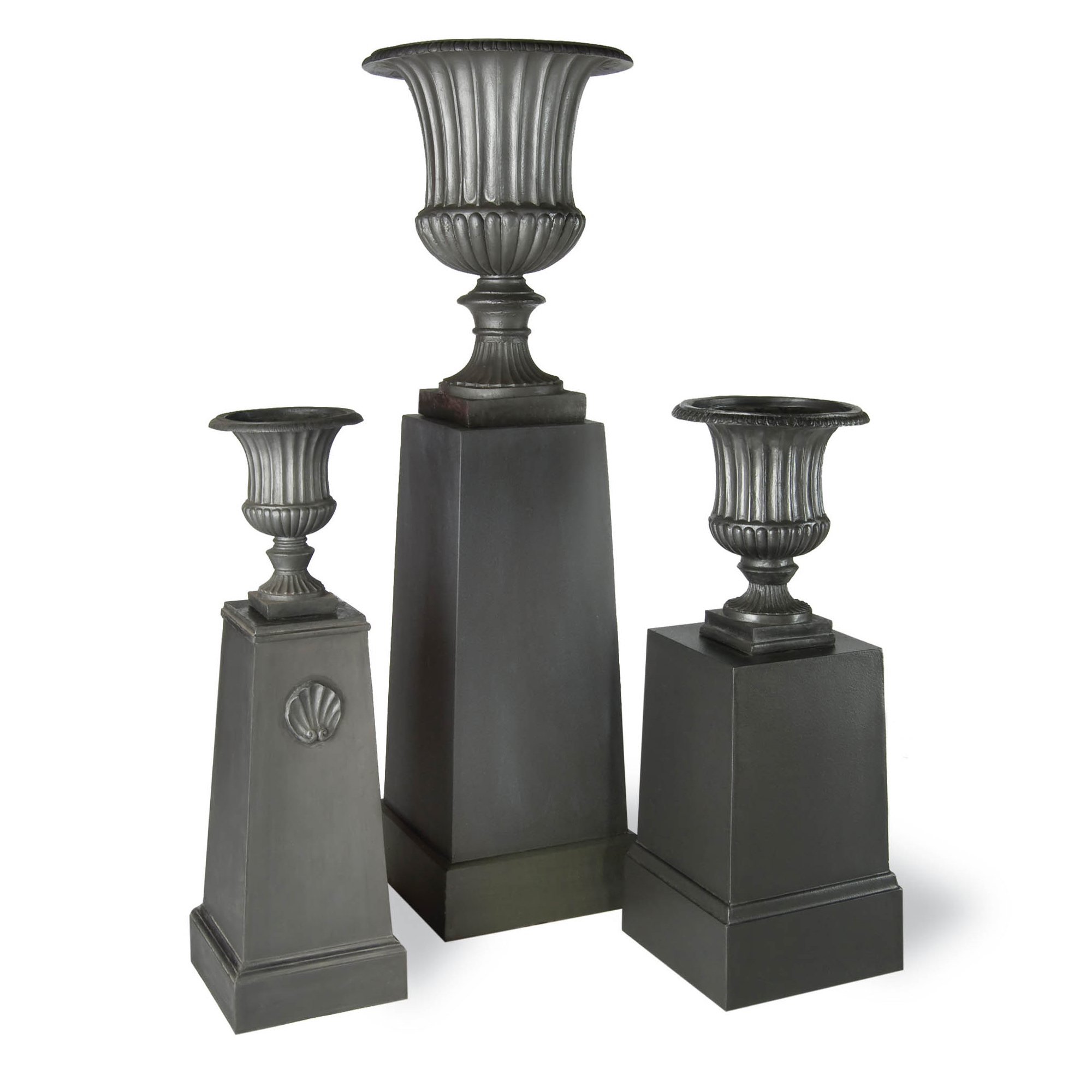 Capital Garden Fluted 11" Round Fiberglass Urn Planter | AuthenTEAK