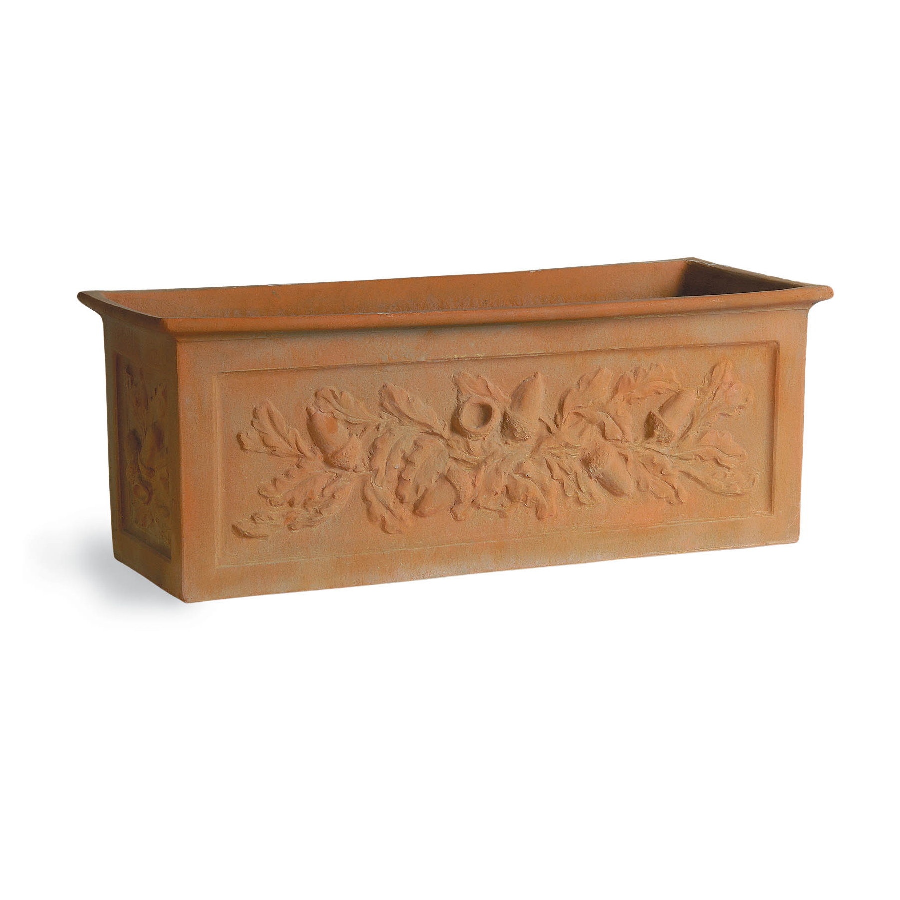 Capital Garden Oak Leaf 15" x 54" Rectangular Fiberglass Trough Planter ...