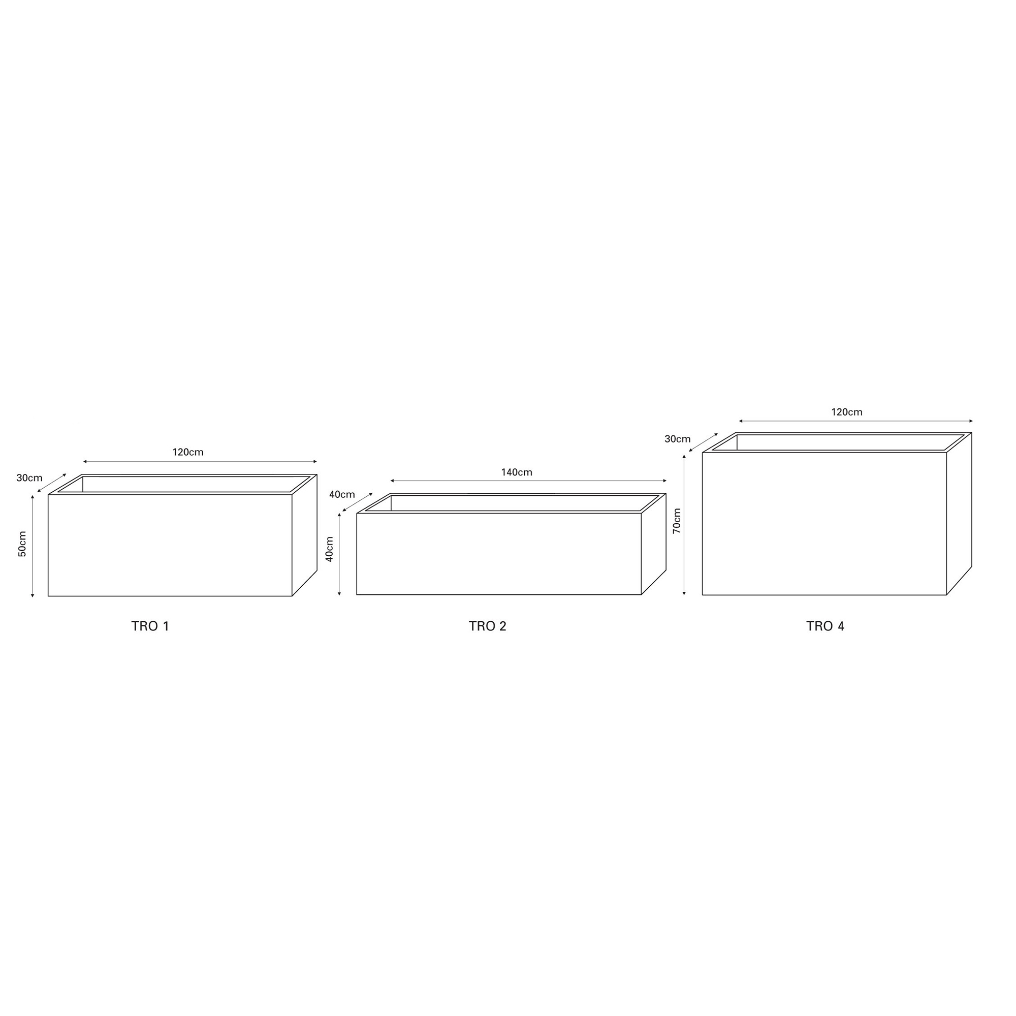 Capital Garden Geo 12" x 47" x 20" Rectangular Fiberglass Trough ...