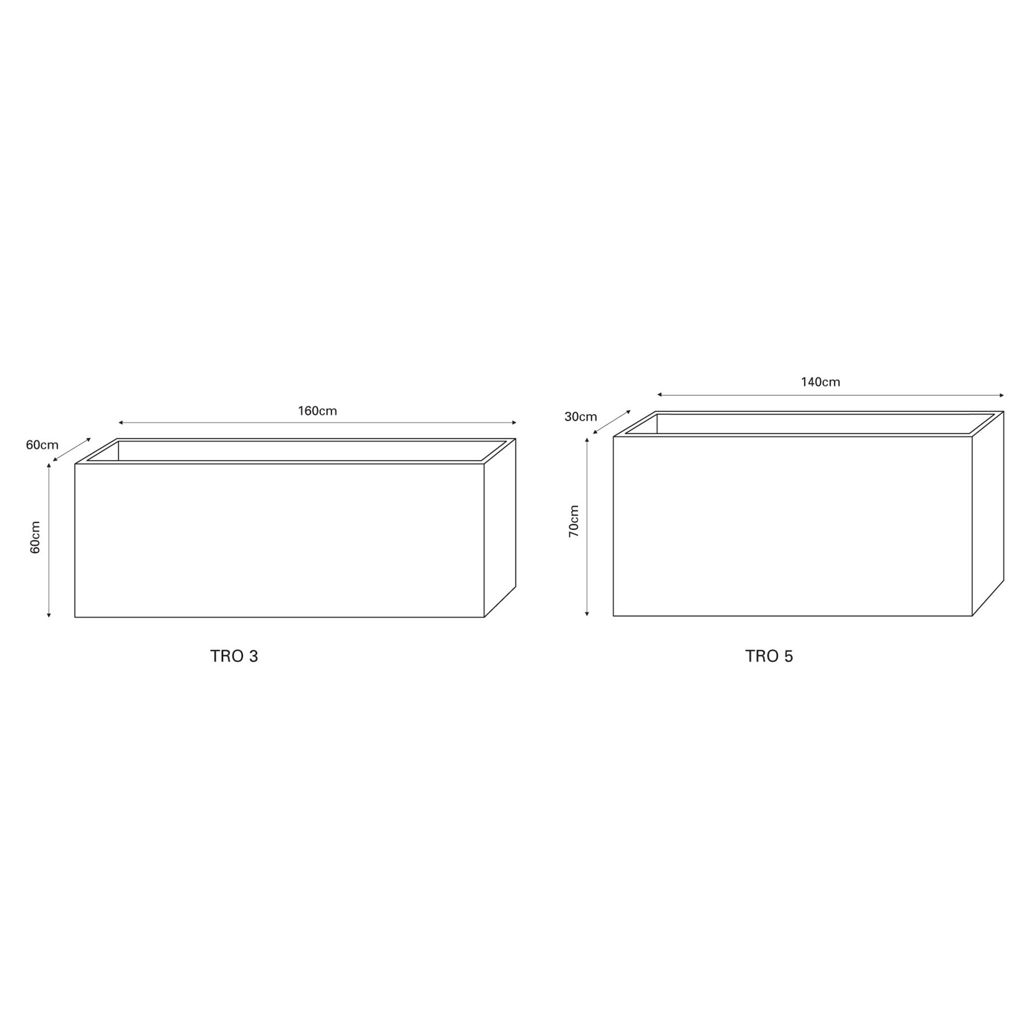 Capital Garden Geo 12" x 55" x 28" Rectangular Fiberglass Trough ...