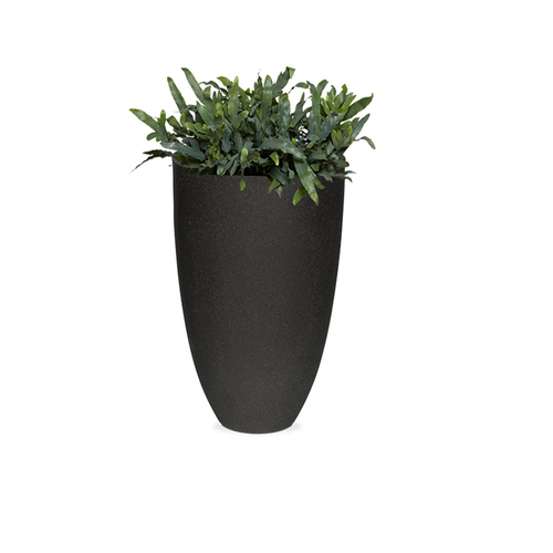 Capi Urban Smooth 10" Elegant Low Vase Planter Pot - Black | AuthenTEAK