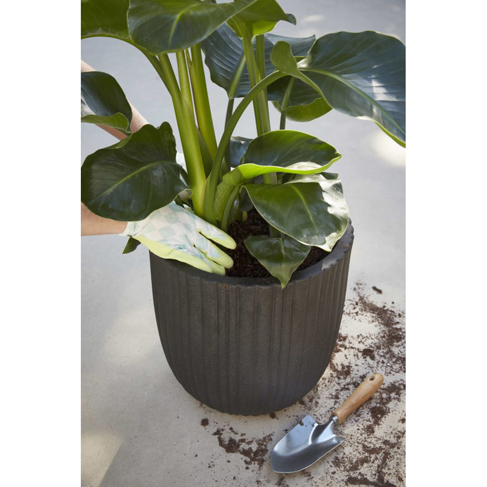 Capi Urban Tube 17" Ball Planter Pot - Black | AuthenTEAK