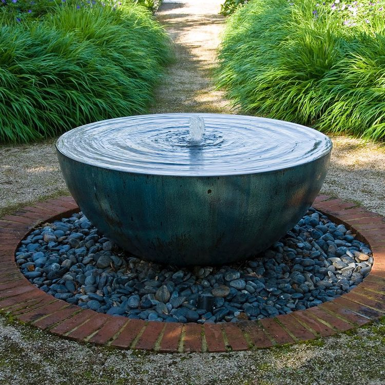 Capital Garden Bowl 39" Fiberglass Outdoor Water Fountain | AuthenTEAK