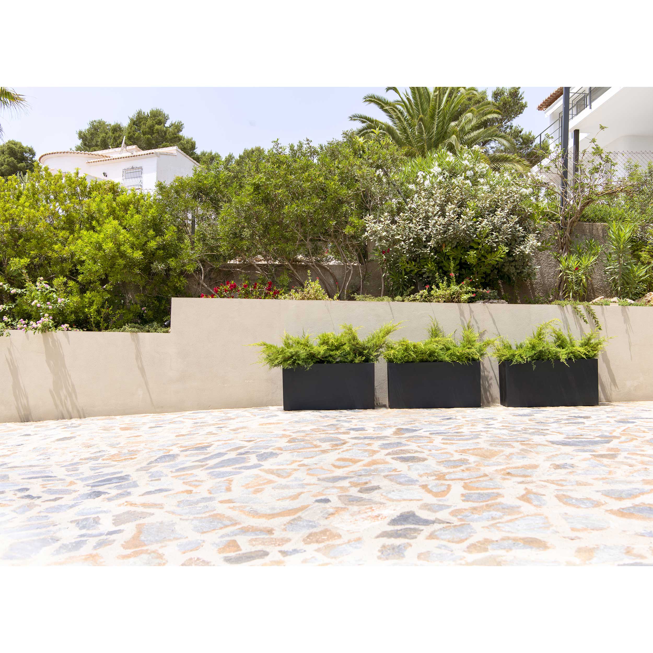 Pottery Pots Natural Jort 39" x 16" x 20" Rectangular Fiberstone Trough ...