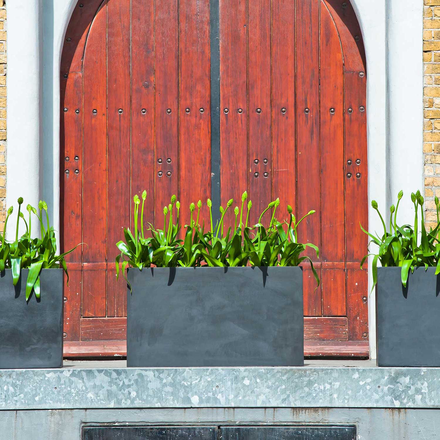 Pottery Pots Natural Jort Slim 36" x 8" Rectangular Fiberstone Trough ...