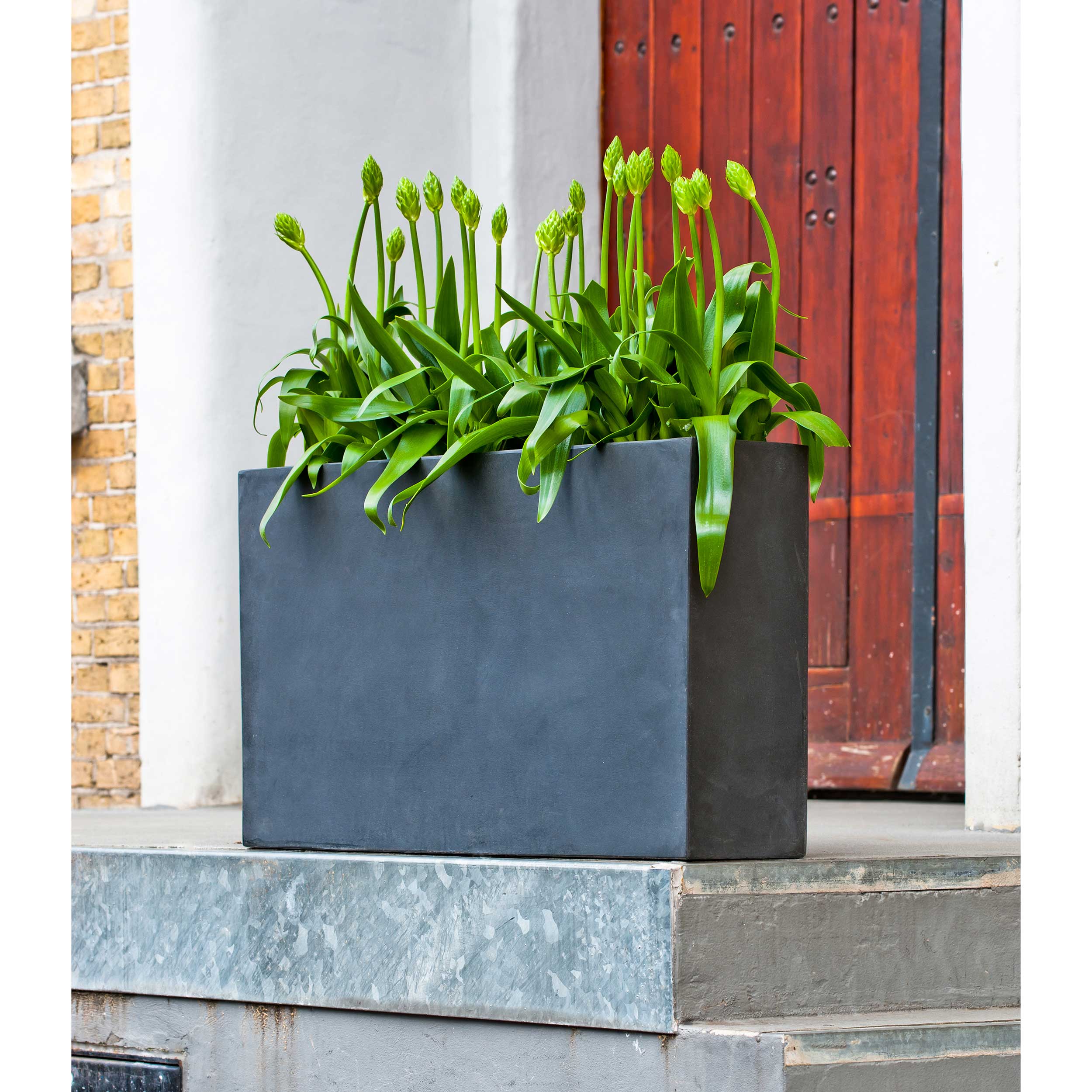 Pottery Pots Natural Jort Slim 49" x 13" Rectangular Fiberstone Trough ...