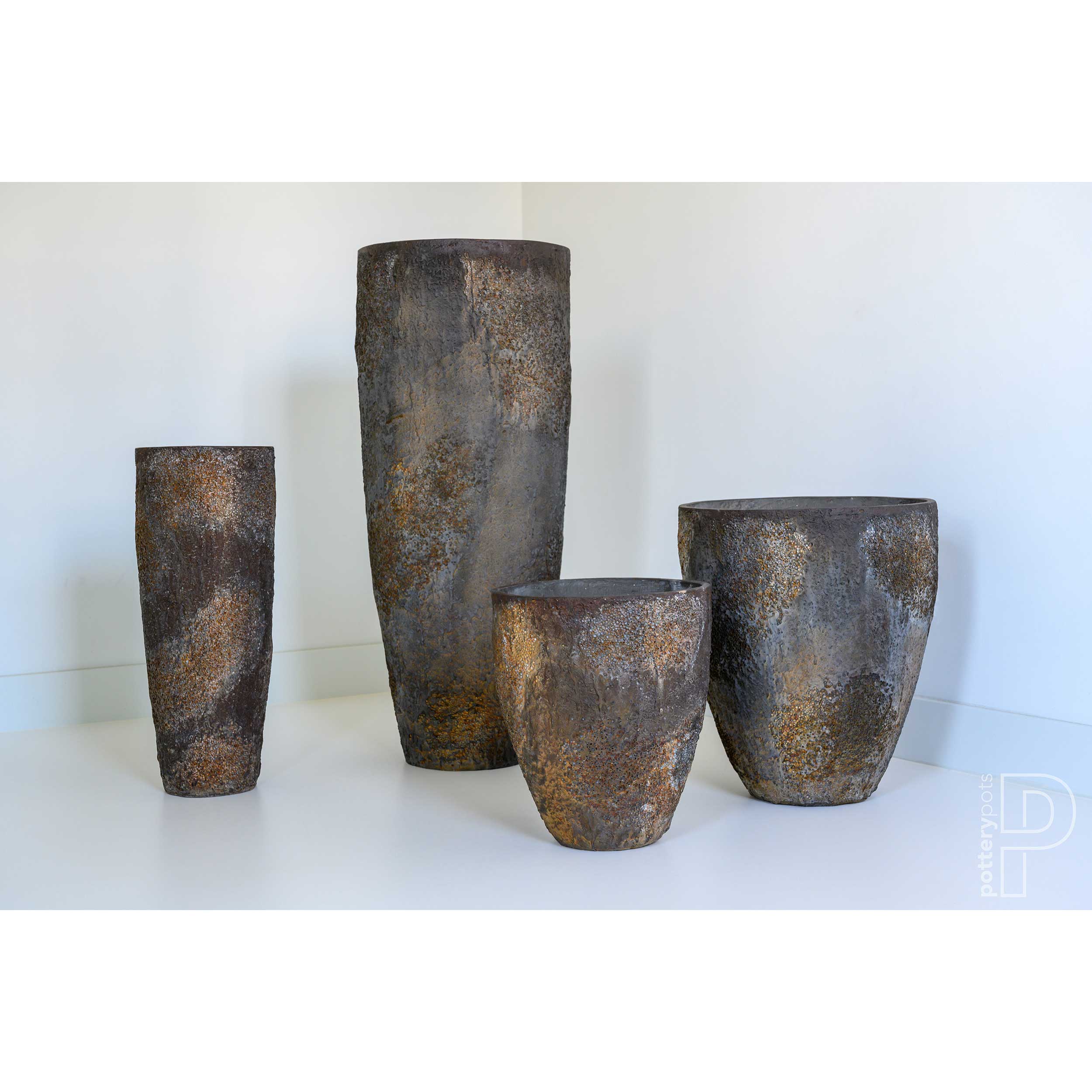 Pottery Pots Oyster Dax 14" Round Ficonstone Planter Pot | AuthenTEAK