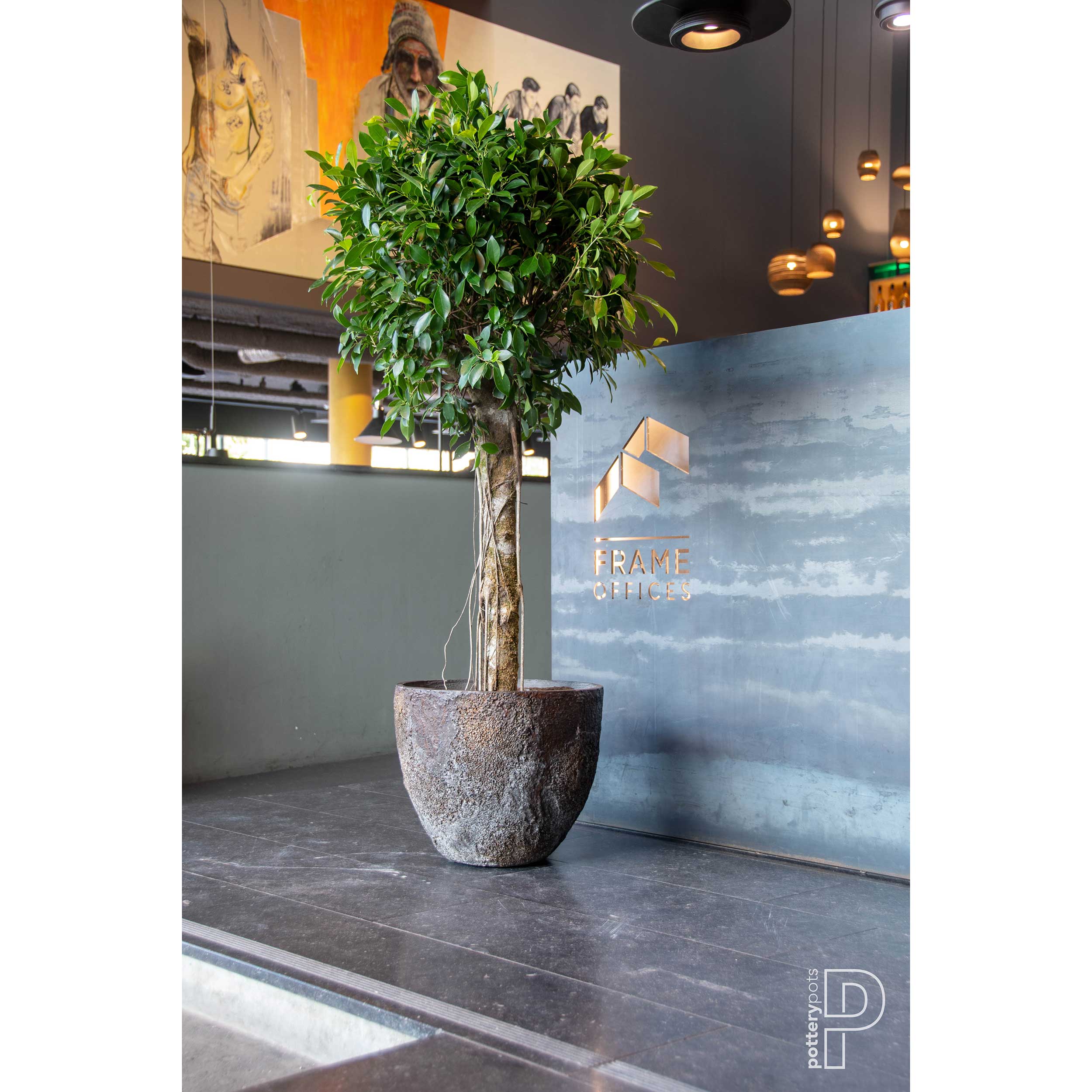 Pottery Pots Oyster Jesslyn 17" Round Ficonstone Planter Pot | AuthenTEAK