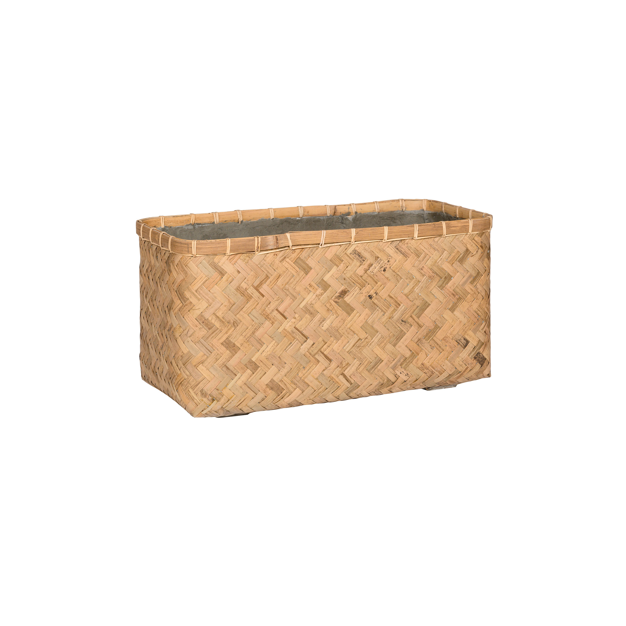 Pottery Pots Bohemian Rafi 24" Rectangular Bamboo Trough Planter ...