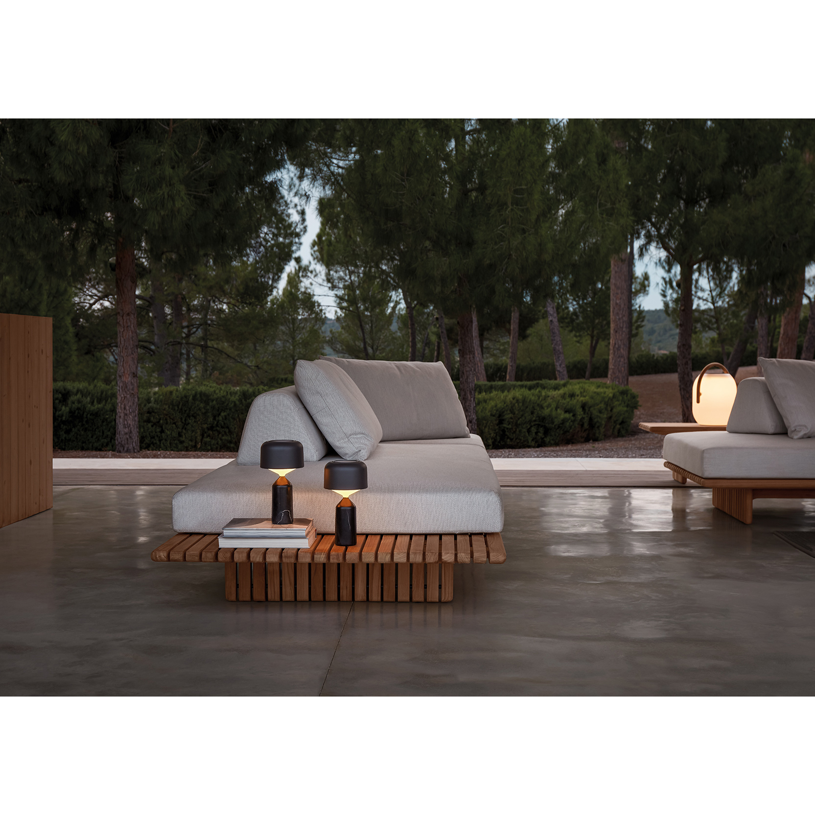 Gloster Deck 103" Teak Seating Unit with End Table | AuthenTEAK