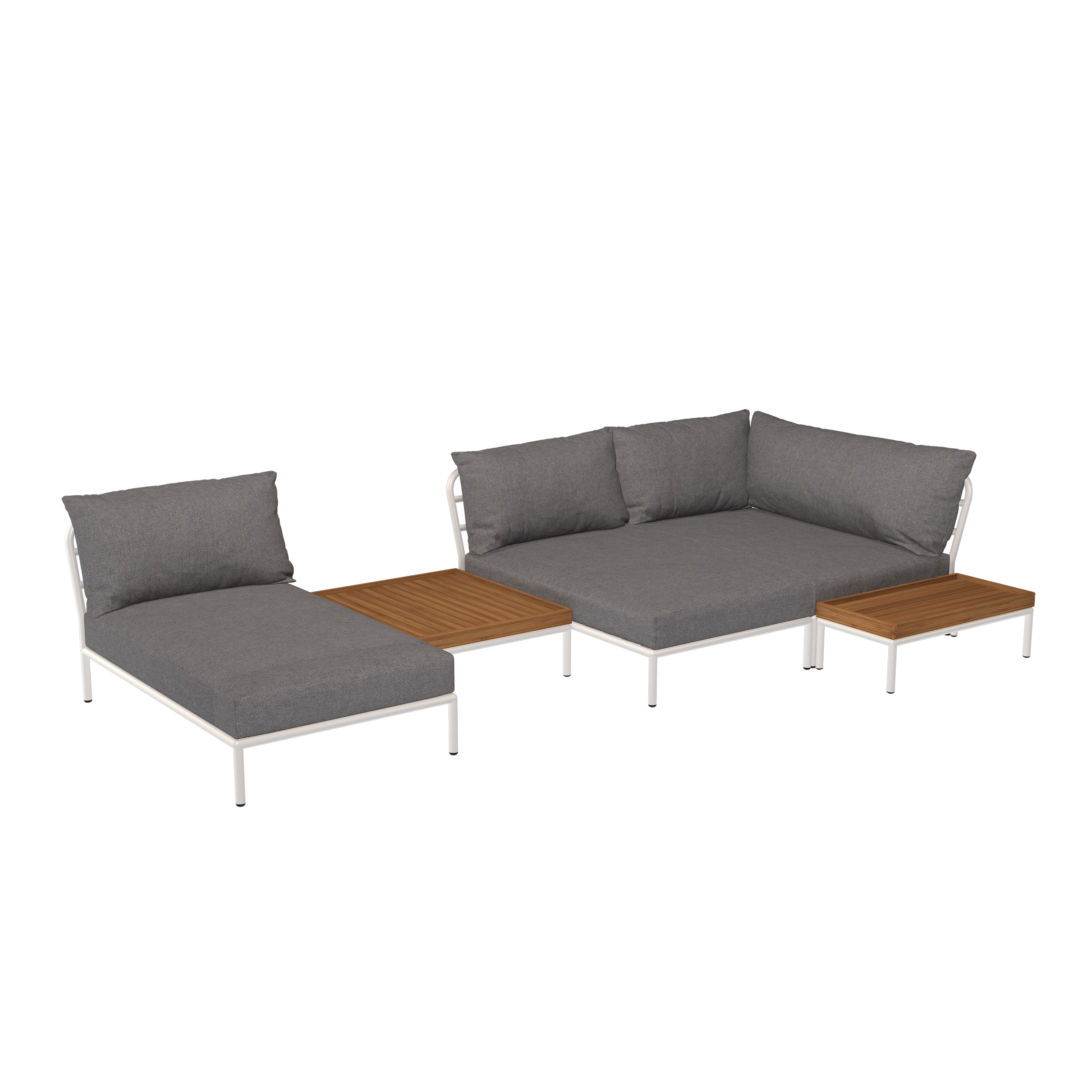 Houe Level2 4-Piece Outdoor Sectional Set - Configuration 3 | AuthenTEAK