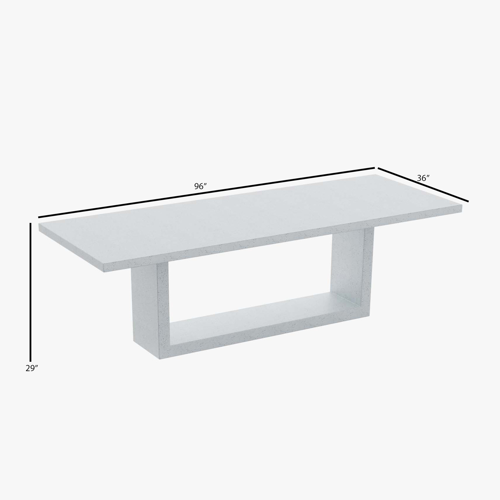 Zachary A. Design Apertura 96" x 36" Rectangular Dining Table | AuthenTEAK