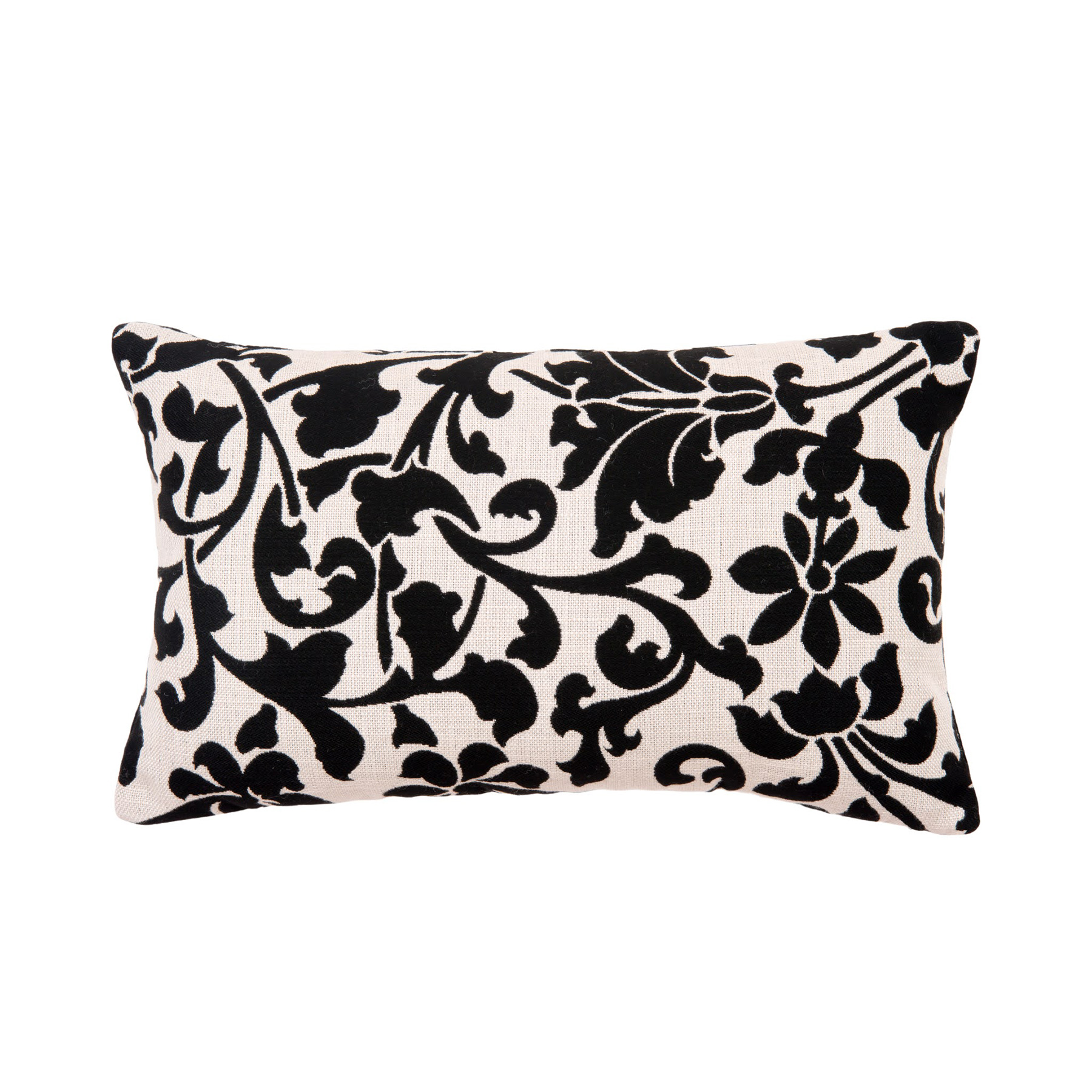Classic Cushions 20" x 12" Villa Classic Black Lumbar Sunbrella Outdoor ...