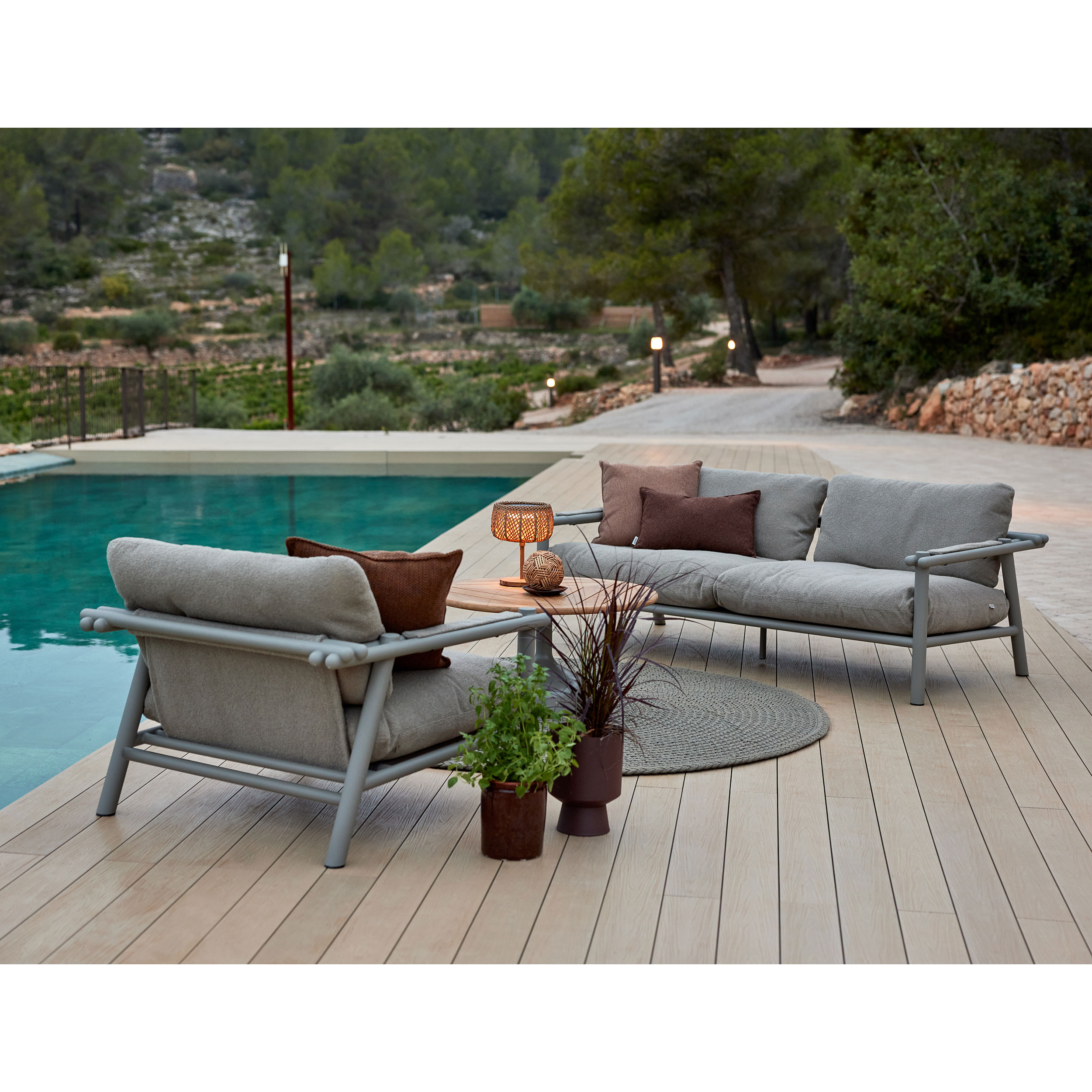 Cane-line Sticks Aluminum 2-Seater Sofa | AuthenTEAK