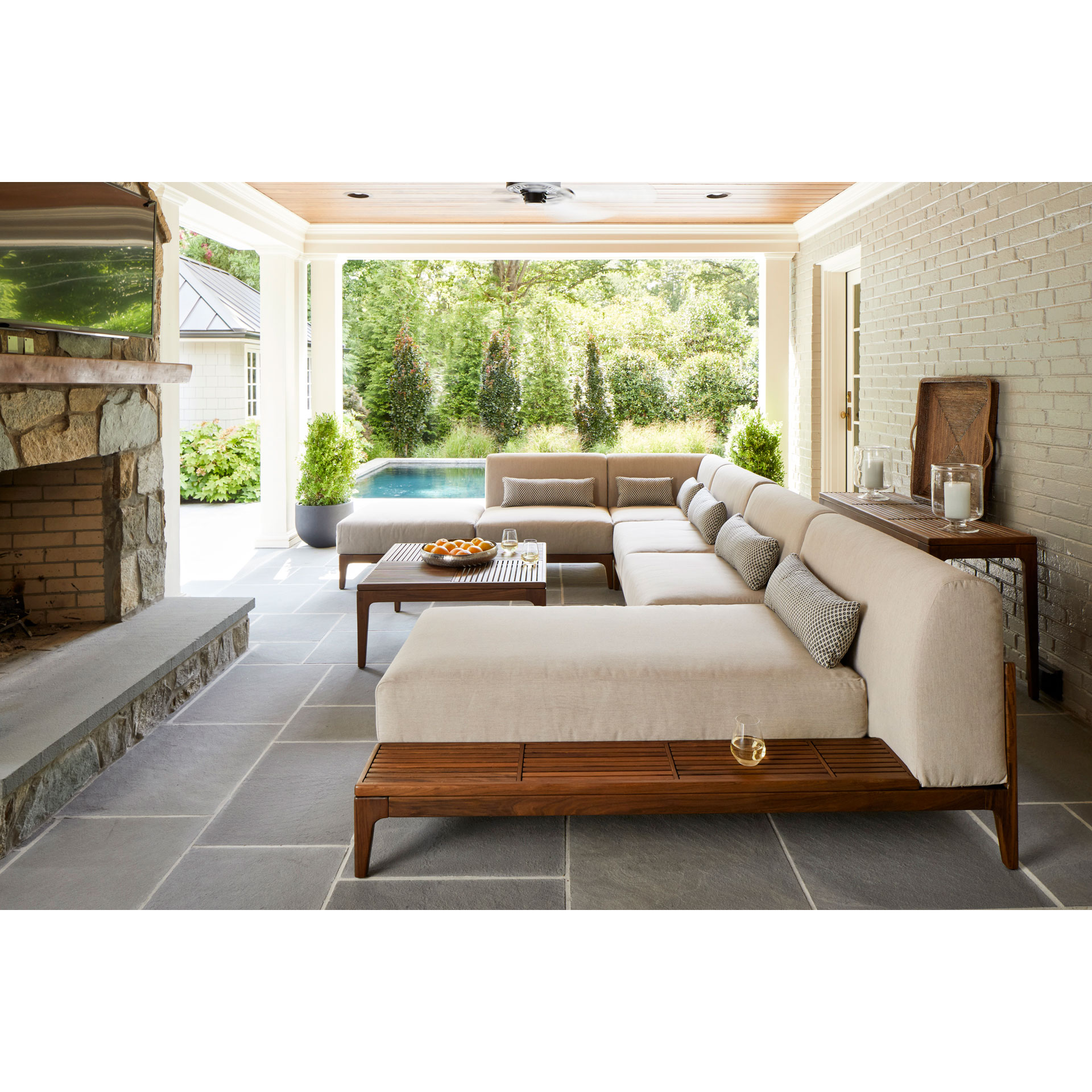 Jensen Outdoor Mix 34" Ipe Wood Square Coffee Table | AuthenTEAK