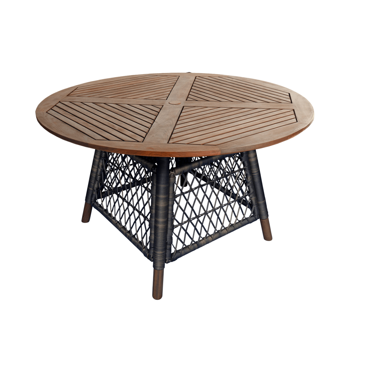 Jensen Outdoor Vintage 48" Woven Round Dining Table | AuthenTEAK