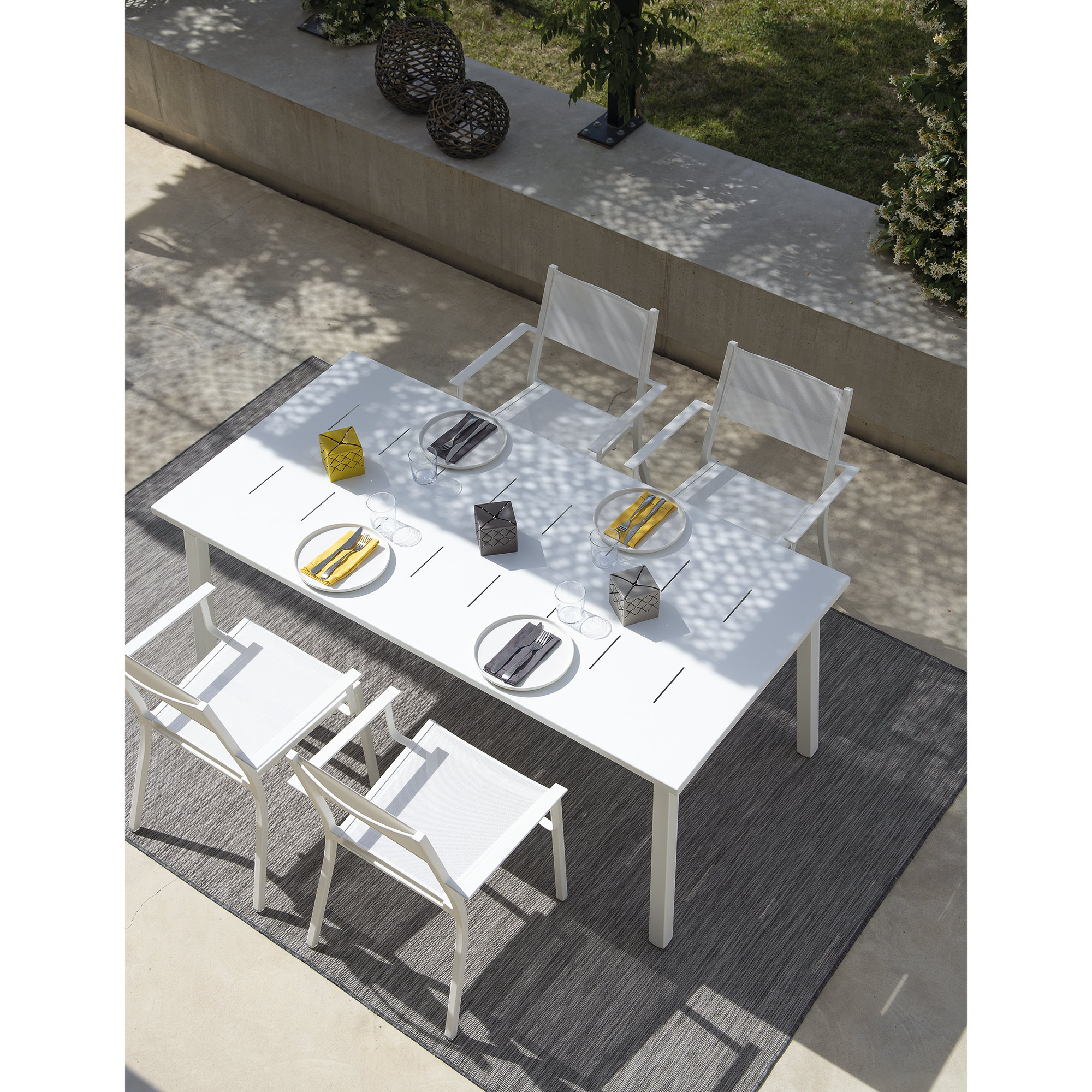 Maiori Impression 79" Aluminum Rectangular Dining Table | AuthenTEAK