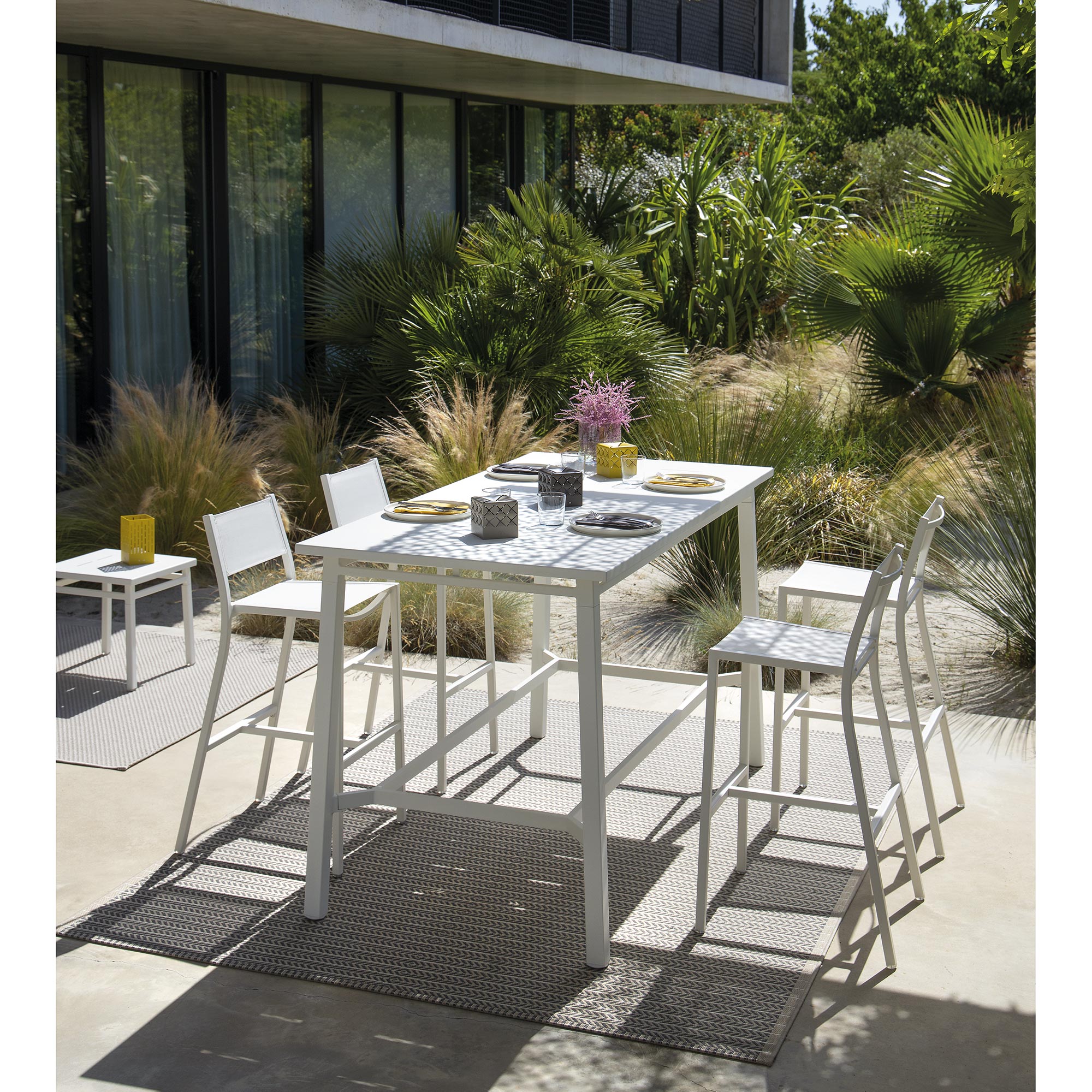 Maiori Impression 71" Aluminum Rectangular Bar Table | AuthenTEAK