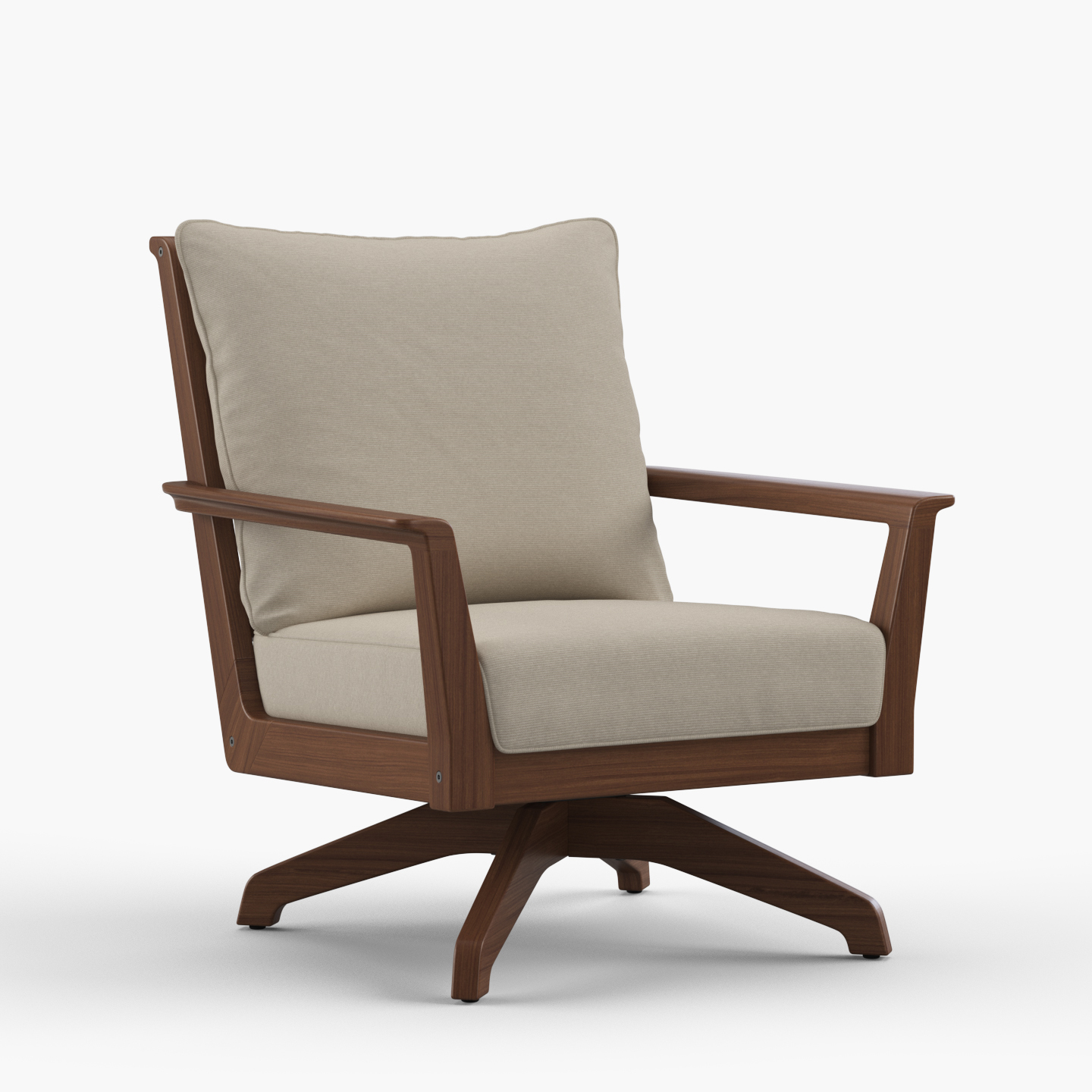 Jensen Outdoor Sky Ipe Wood Swivel Rocking Lounge Chair | AuthenTEAK