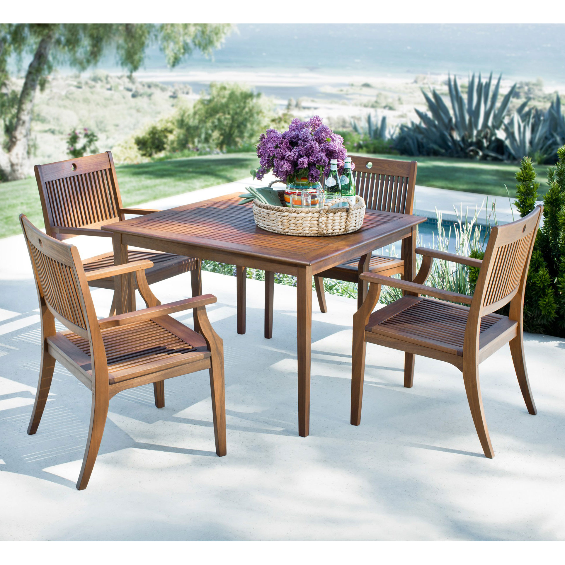Jensen Outdoor Opal Ipe Wood Dining Armchair | AuthenTEAK
