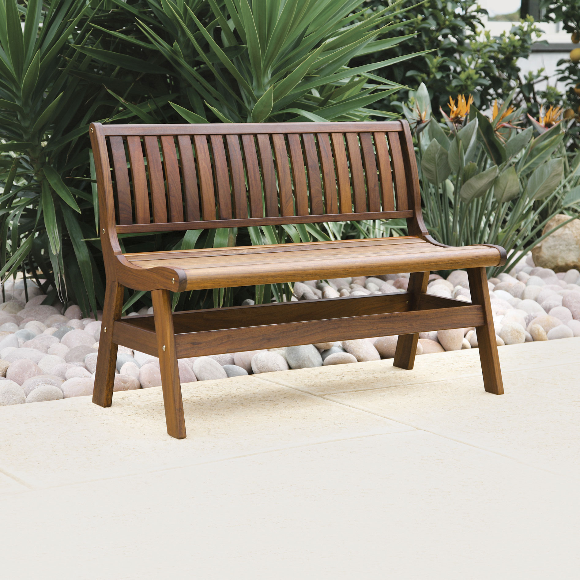 Jensen Outdoor Heritage Amber 43" Ipe Wood Bench | AuthenTEAK