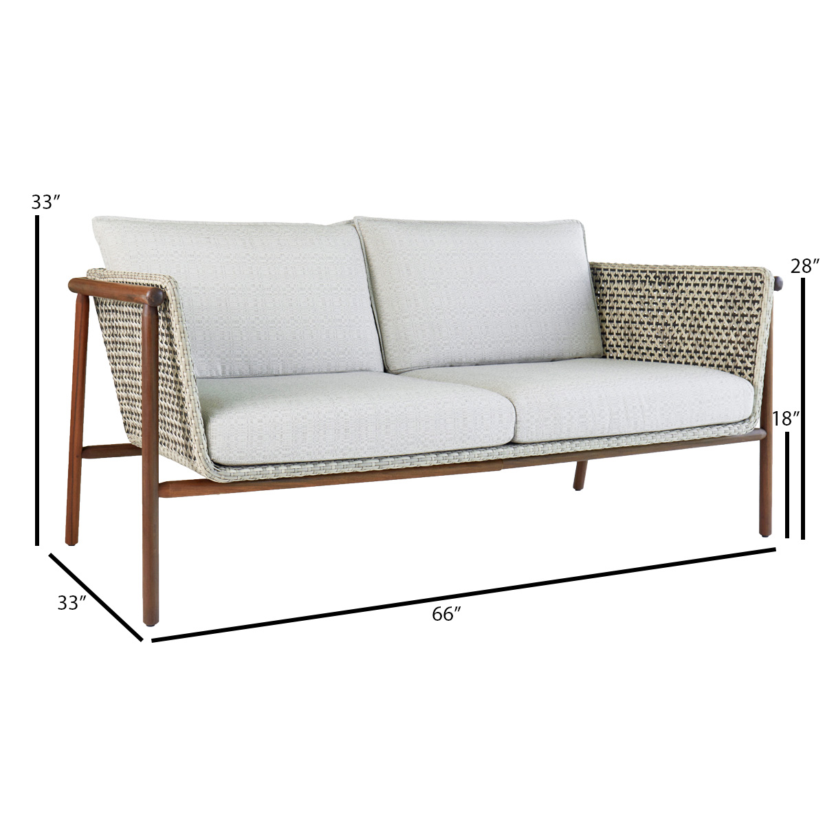 Jensen Outdoor Forte Woven Loveseat | AuthenTEAK