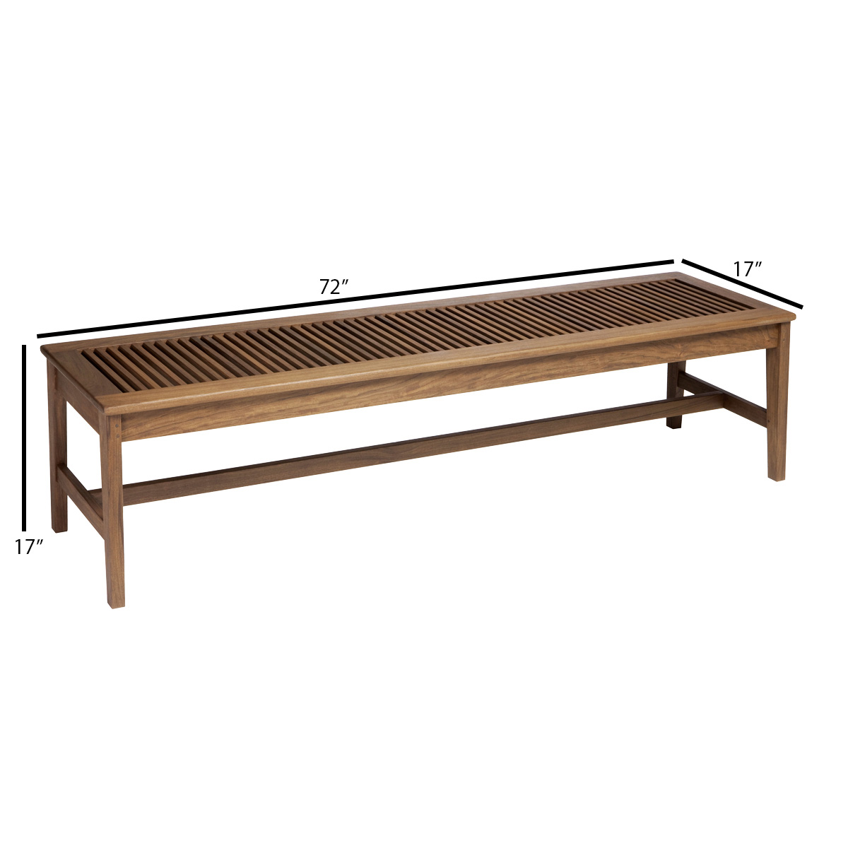 Jensen Outdoor Opal 72" Ipe Wood Backless Bench | AuthenTEAK