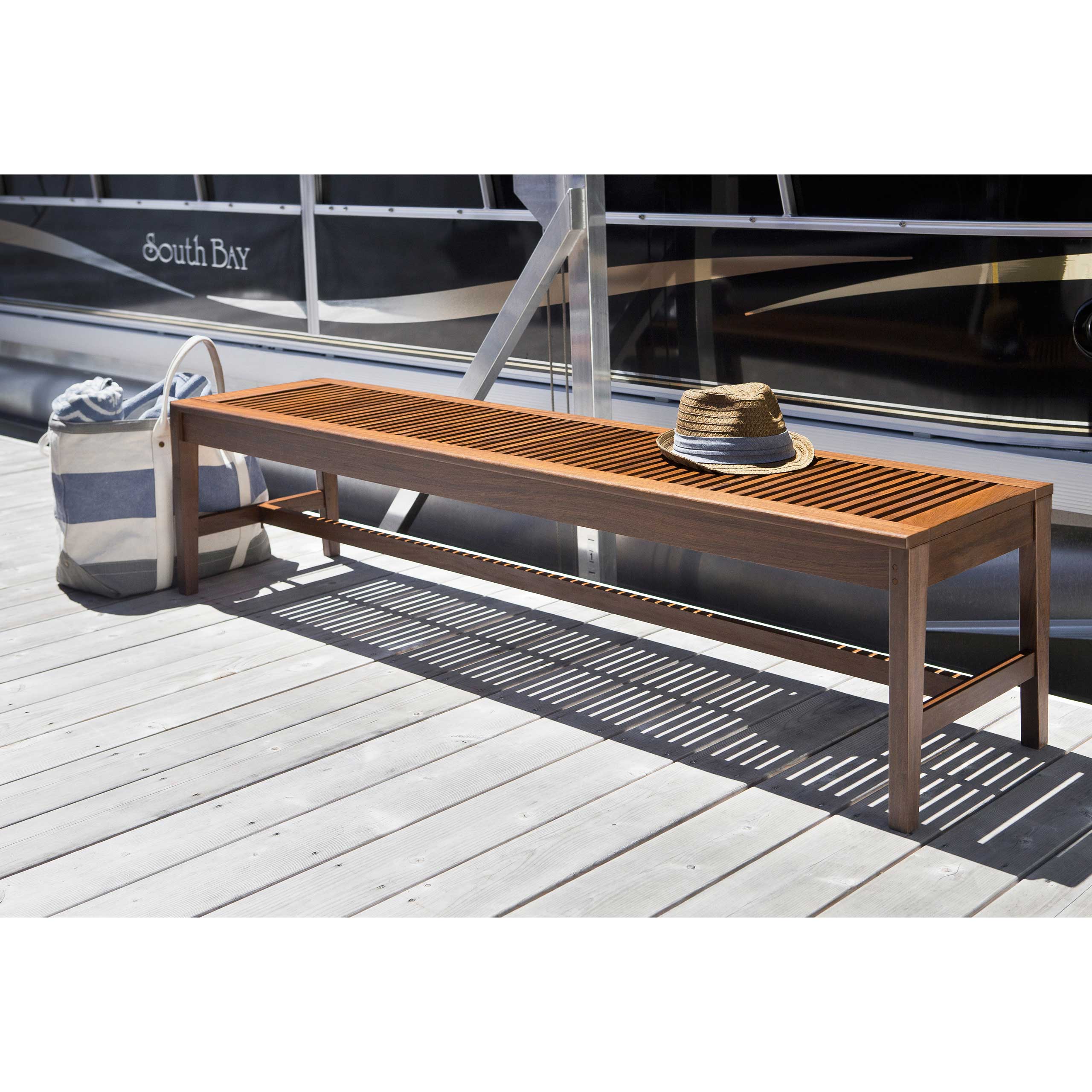 Jensen Outdoor Opal 72" Ipe Wood Backless Bench | AuthenTEAK