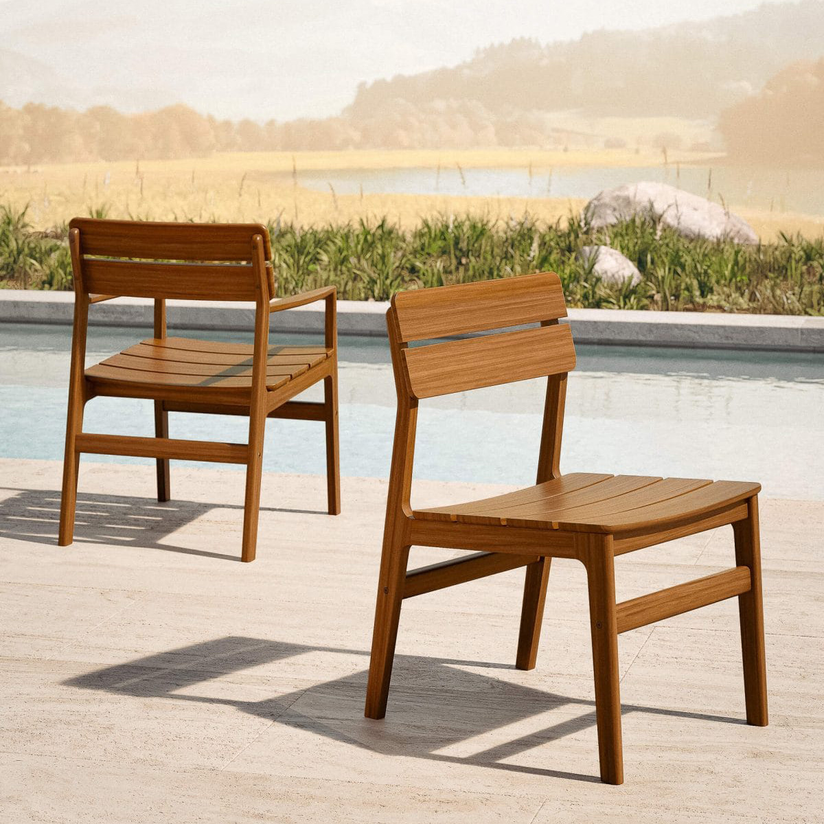 Jensen Outdoor Innova Aurora Ipe Wood Dining Armchair | AuthenTEAK