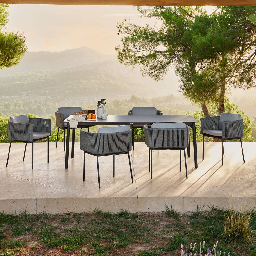 Skyline Design Boston/Rodona 87" Aluminum Rectangular Dining Table | AuthenTEAK