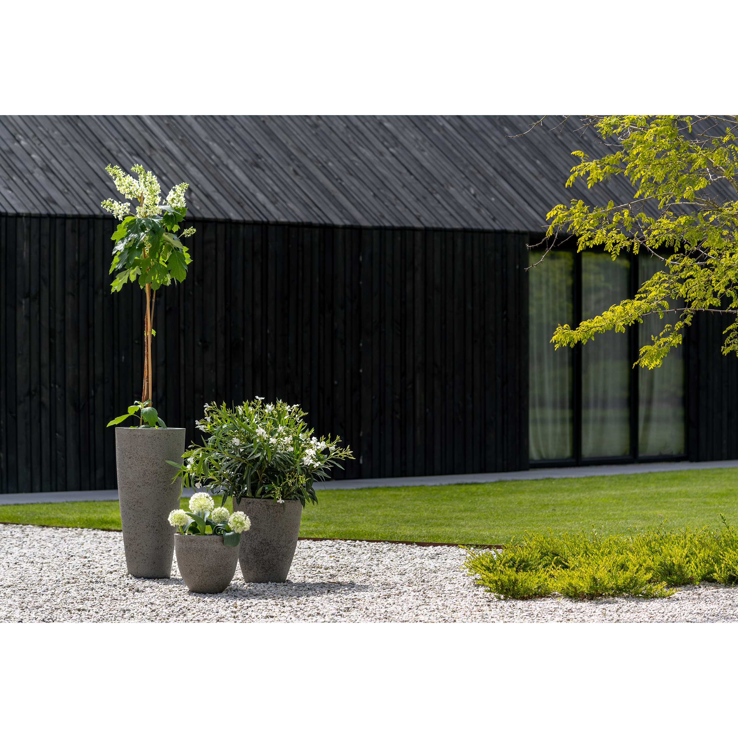 Pottery Pots Stone Ben 14" Round Ficonstone Planter Pot - Dioriet Grey ...