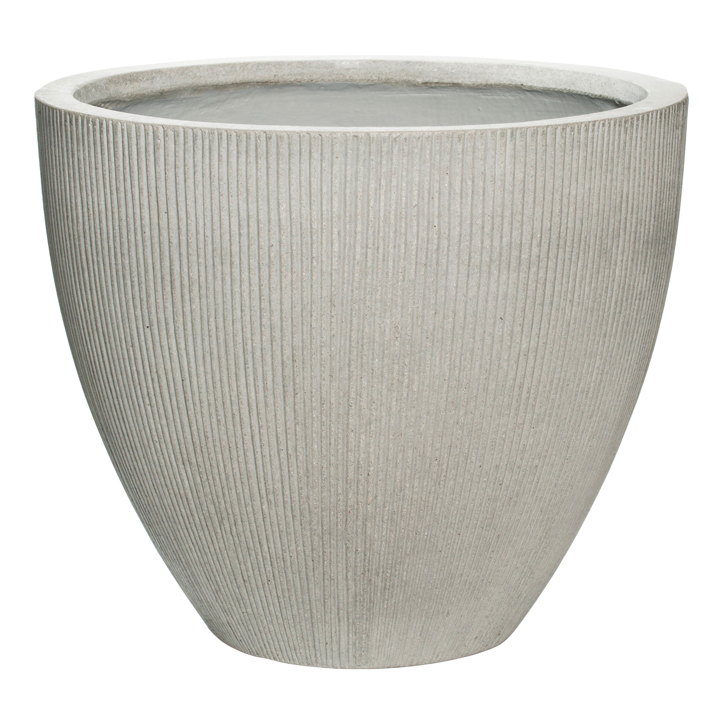 Pottery Pots Ridged Jesslyn 20" Round Ficonstone Planter Pot - Light ...